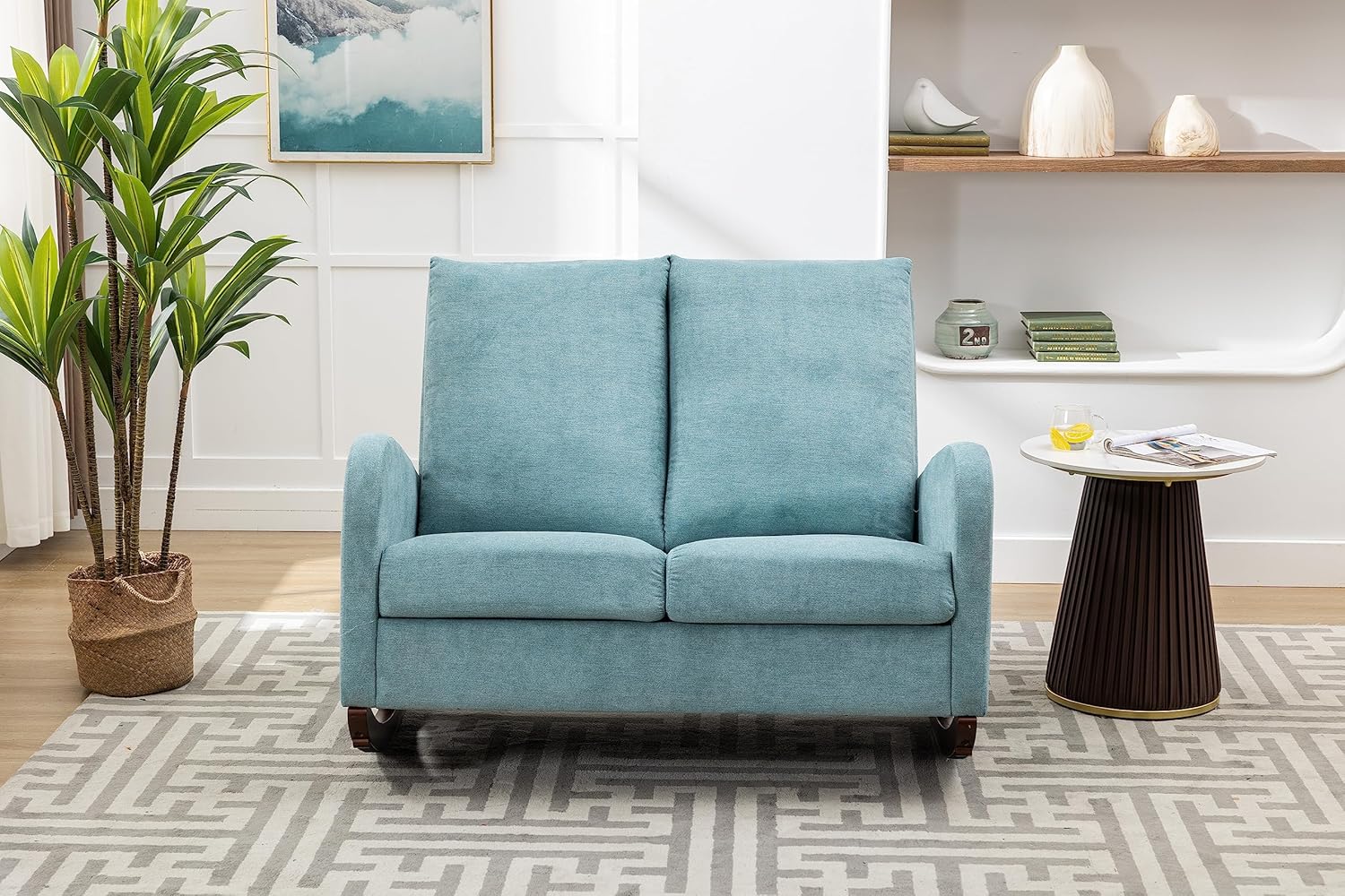 Amazon.com: BOLGTO 2-Person Mid Century Modern Rocking Chair, Oversized ...