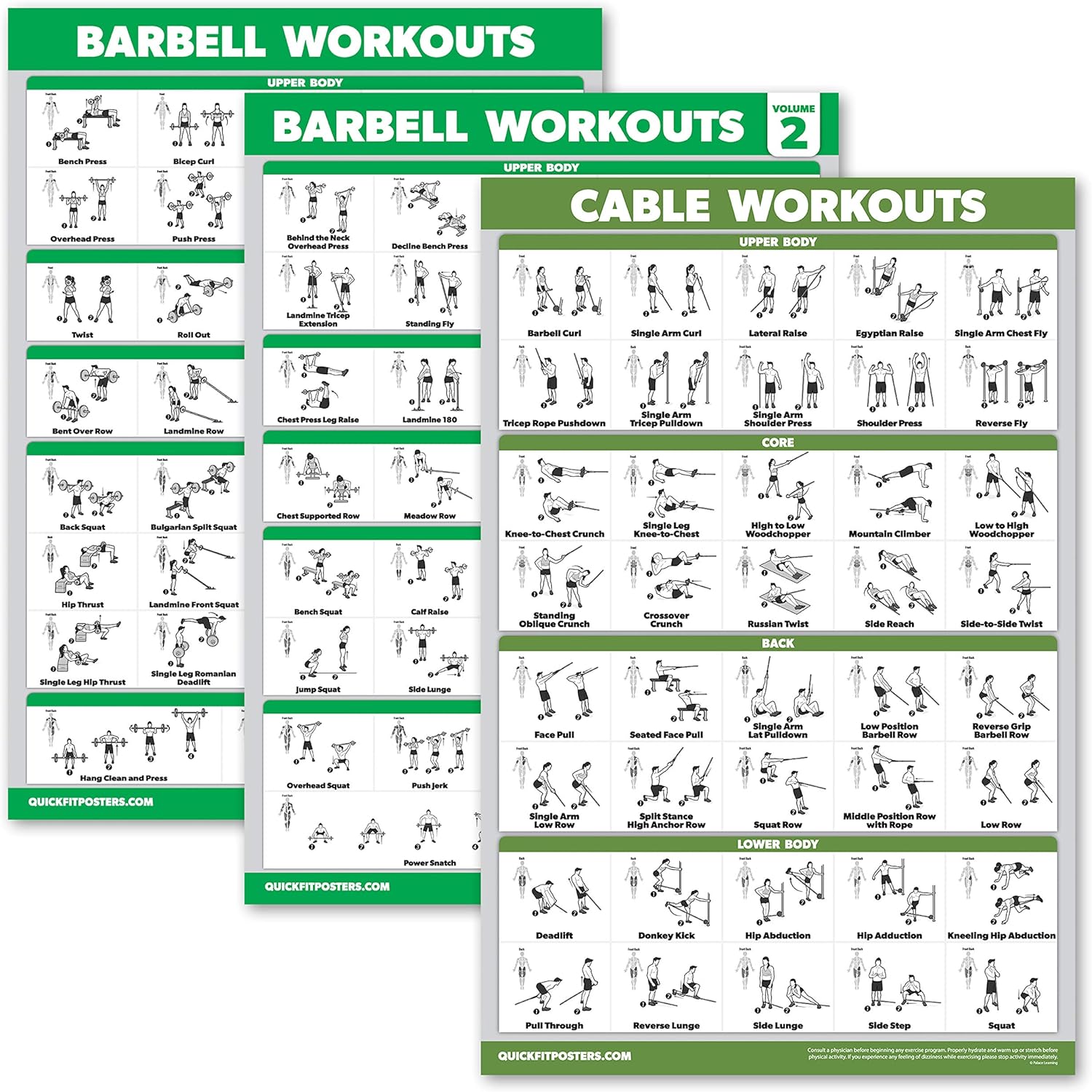 Barbell Workout & Cable Machine Exercise Posters - Australia | Ubuy