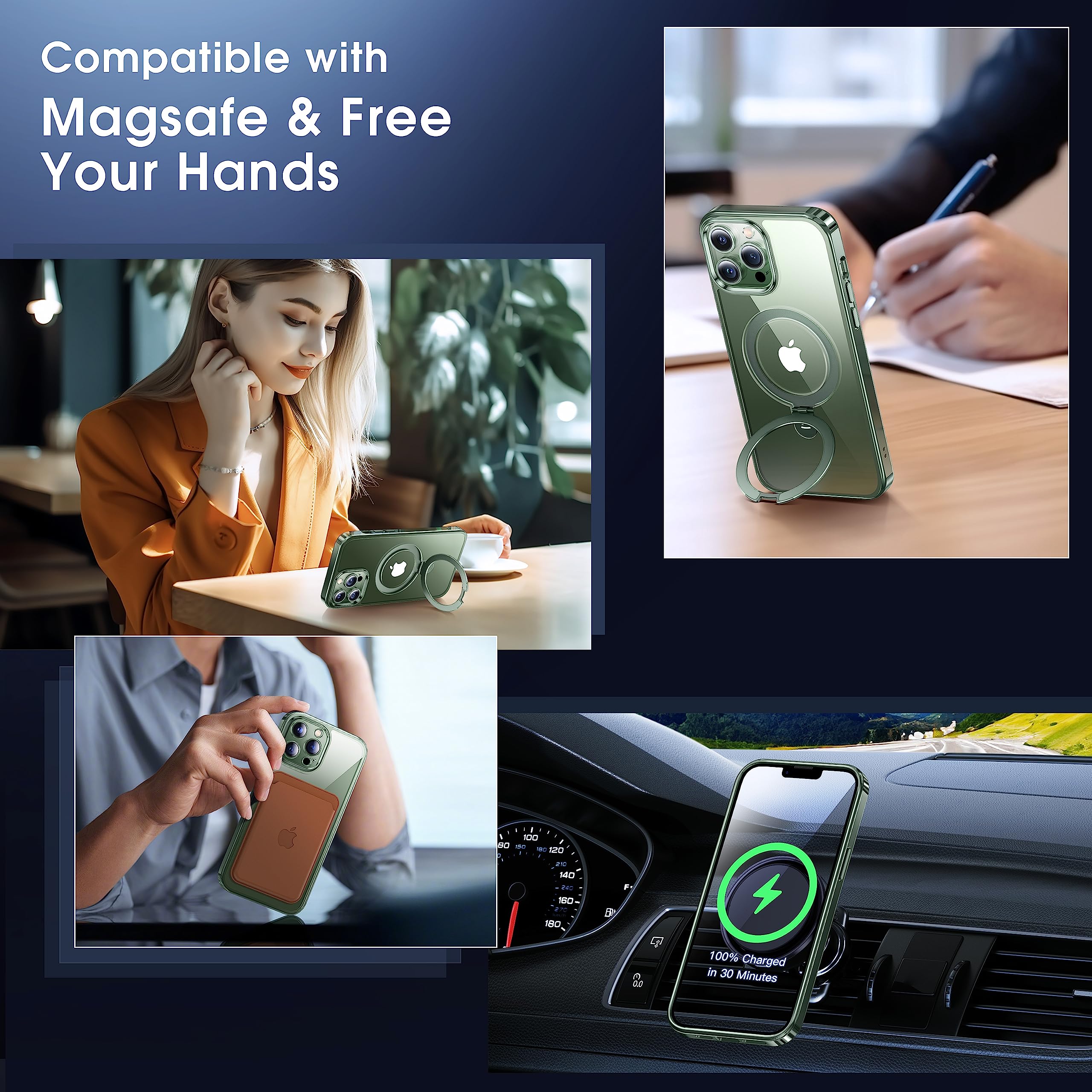 Alphex Invisible Stand Magnetic Case for iPhone 13 Pro Max [Look as ...