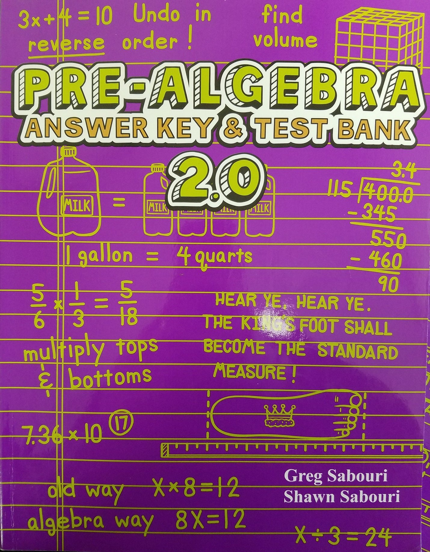 Teaching Text Books PRE Algebra 2.0 Answer Key and Test Bank: Greg ...