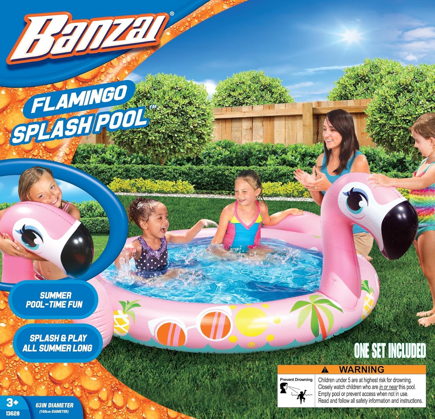 Amazon.com: BANZAI Flamingo Splash Pool : Toys & Games