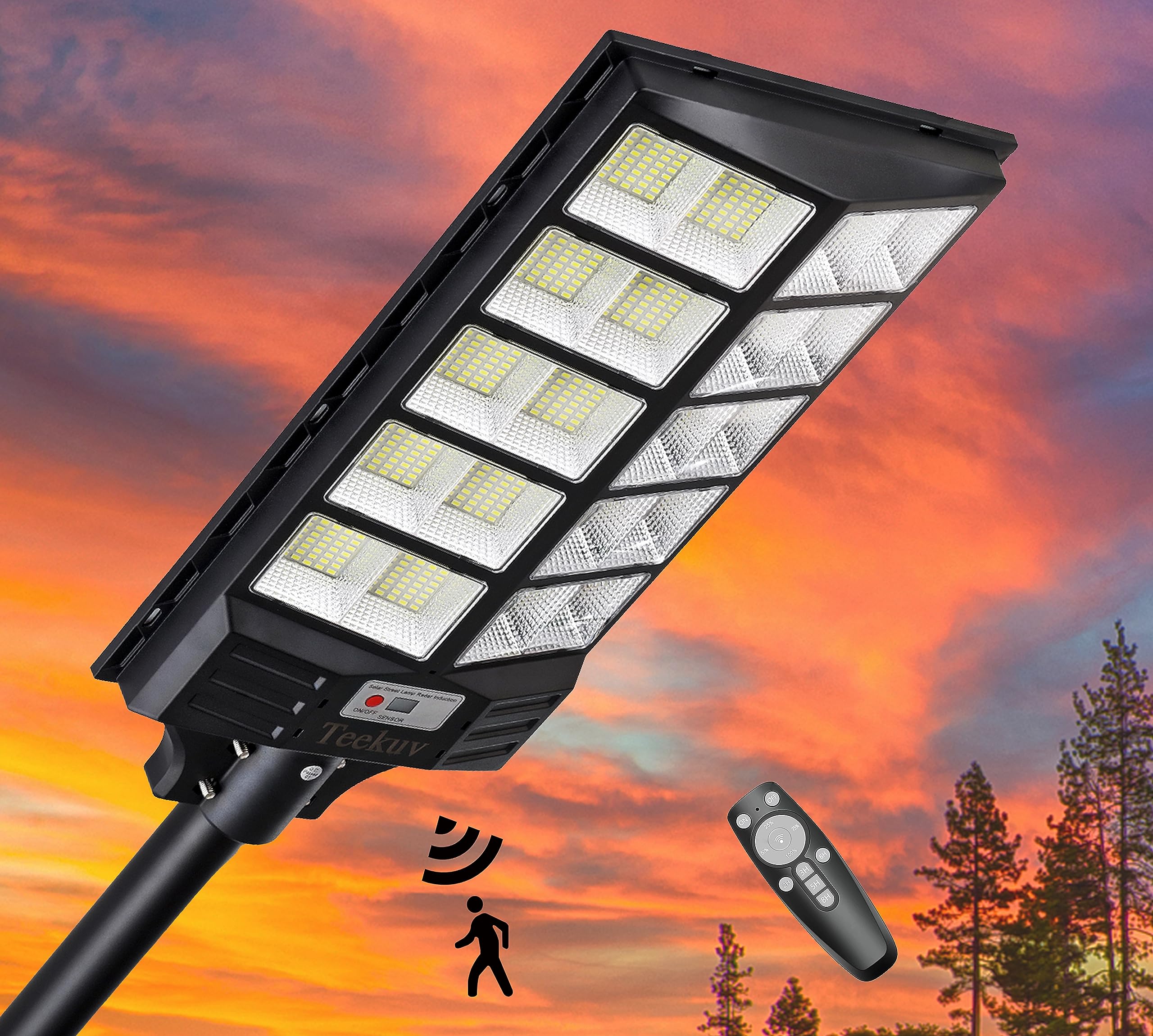Teekuv 1600W Solar Street Lights Outdoor, 180000LM Commercial Parking ...