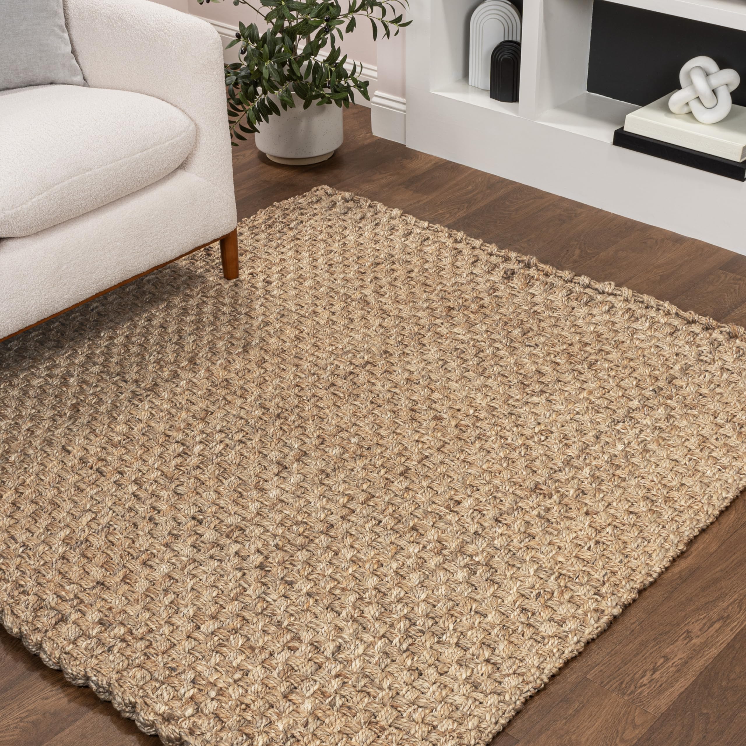 Amazon.com: JONATHAN Y NFR102A-6SQ Estera Hand Woven Boucle Chunky Jute ...