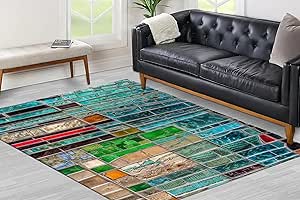 Amazon.com: Stained Glass Rug - Colorful, Modern, Personalized Indoor ...