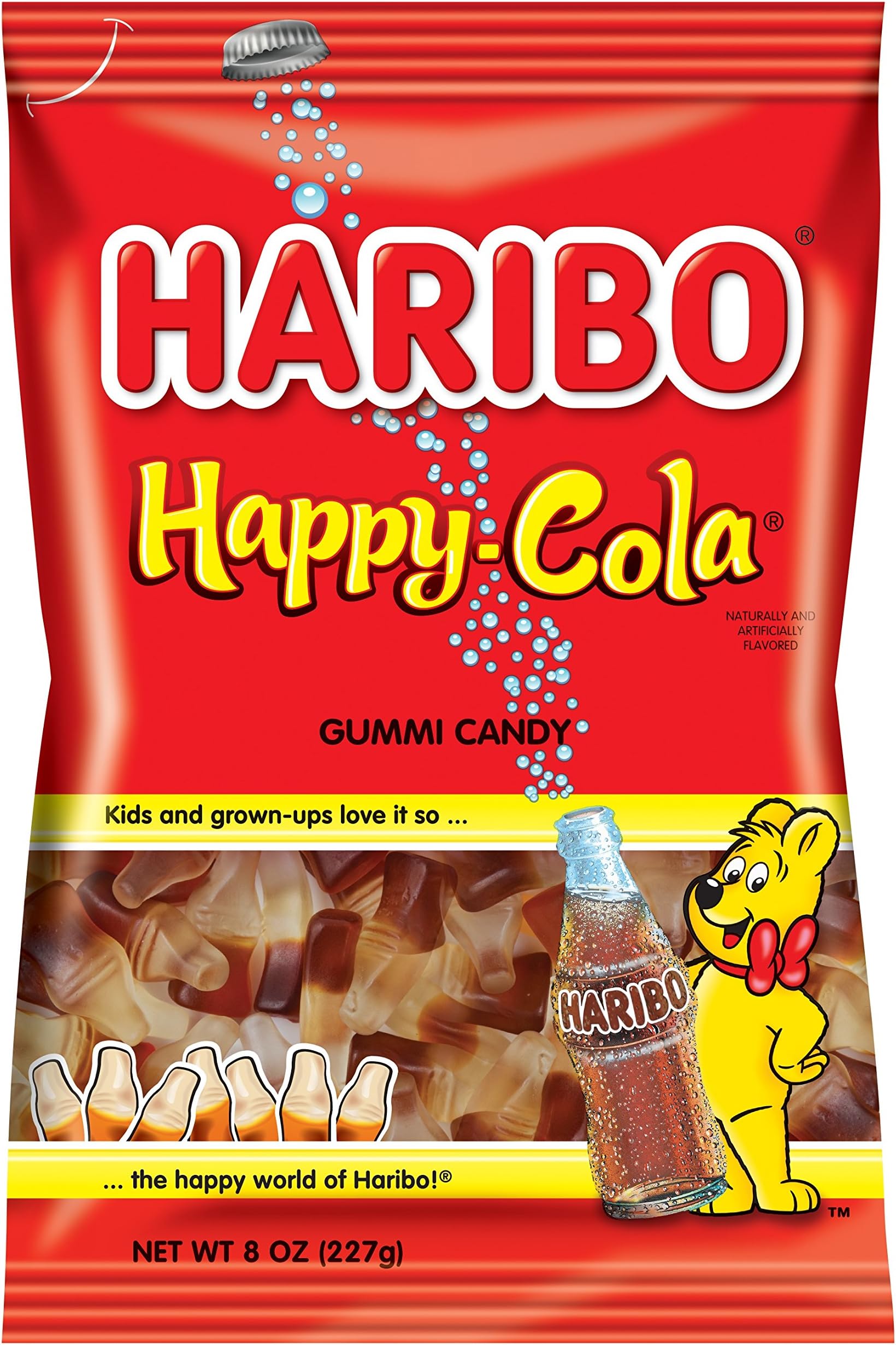 Amazon.com : HARIBO Gummi Candy, Happy-Cola Gummy Candy Soda Bottles, 8 ...