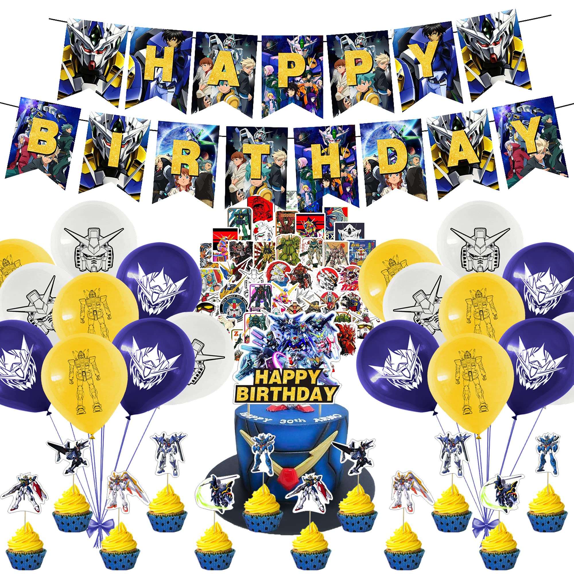 Gundam Party Supplies Cartoon Gundam Ganpla Birthday Party Decorations ...