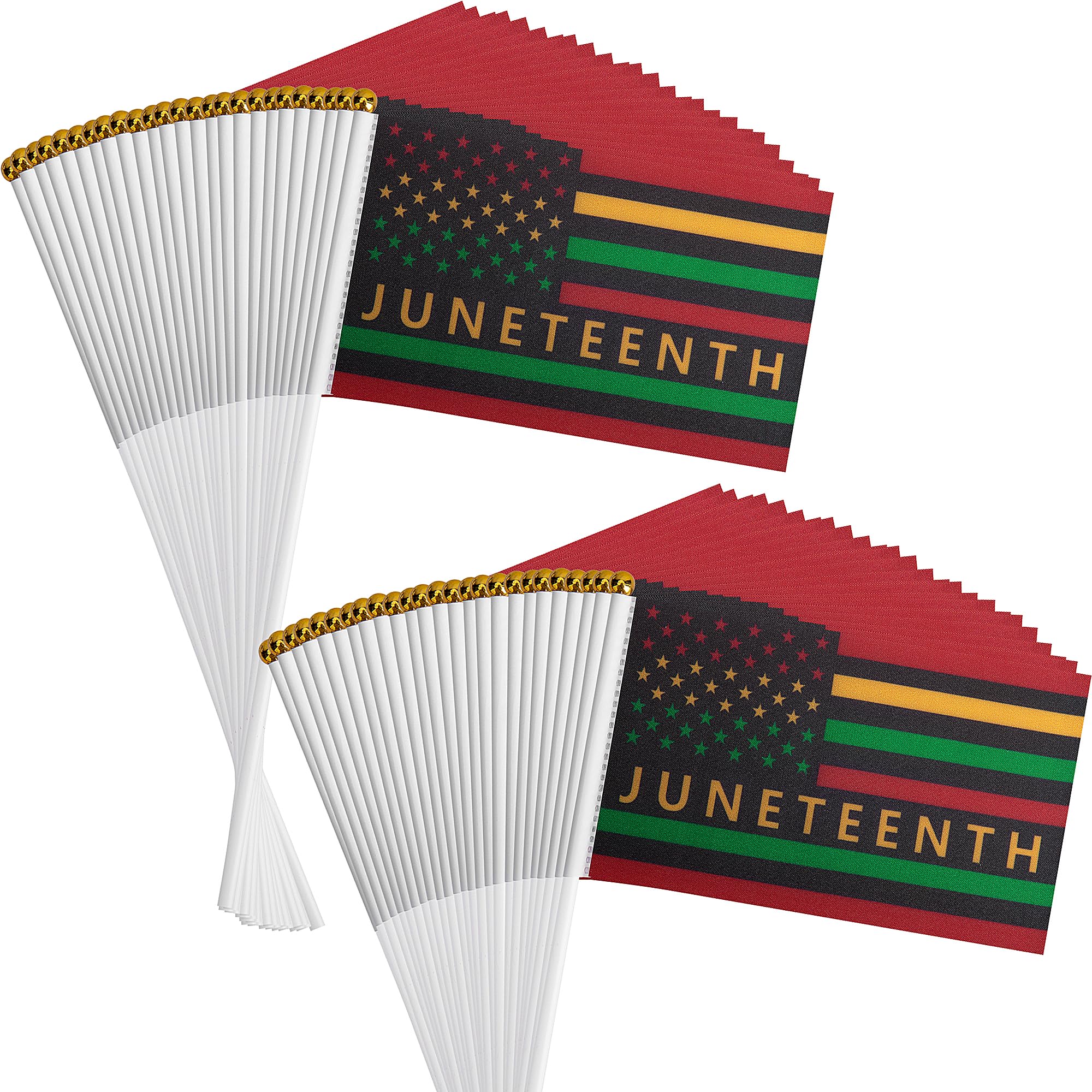 Snapklik.com : 50 Pack Small Juneteenth Handheld Flags Sticks, Mini ...