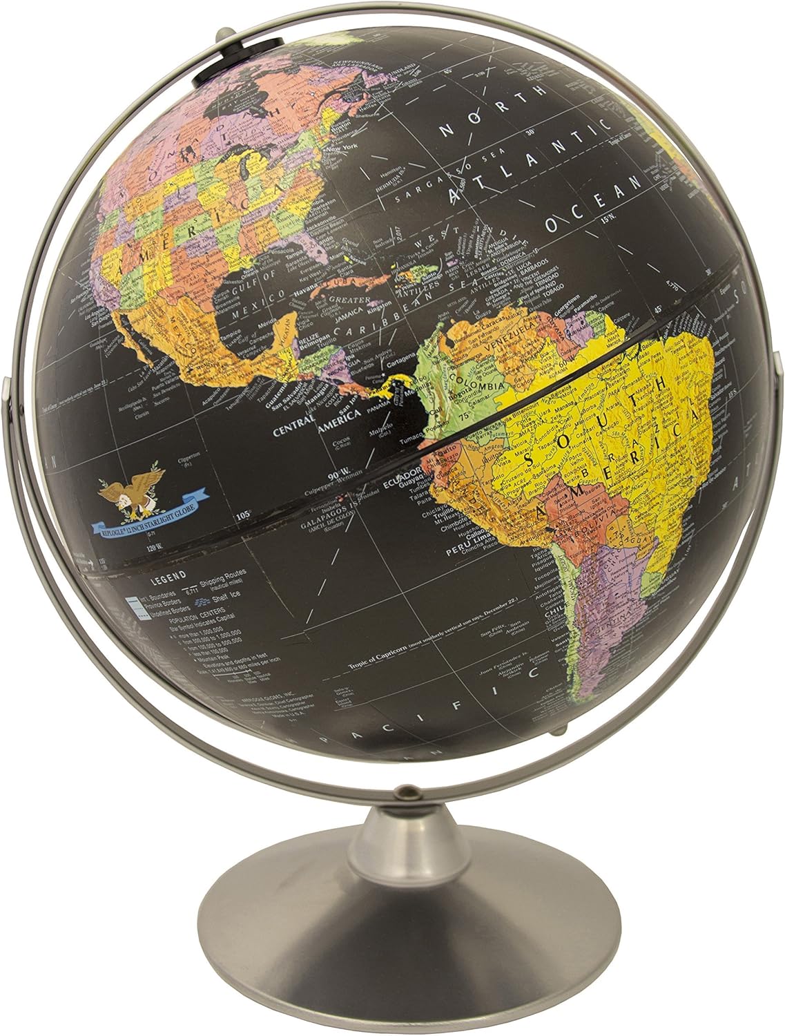 Amazon.com: Replogle Starlight, Black Ocean World Globe, Desktop Piece ...