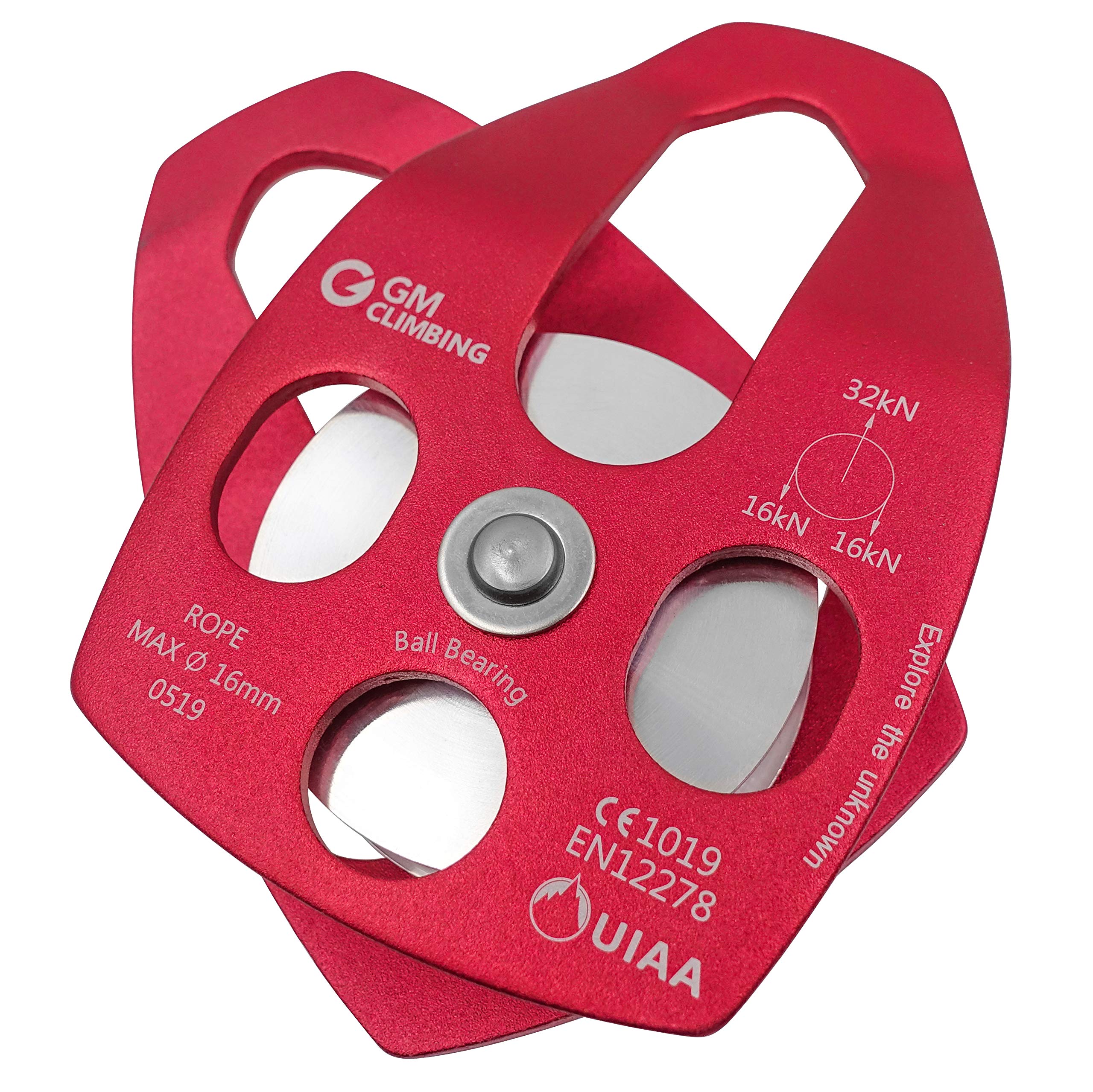Snapklik.com : GM CLIMBING Red Large Rescue Pulley 32kN Single Sheave