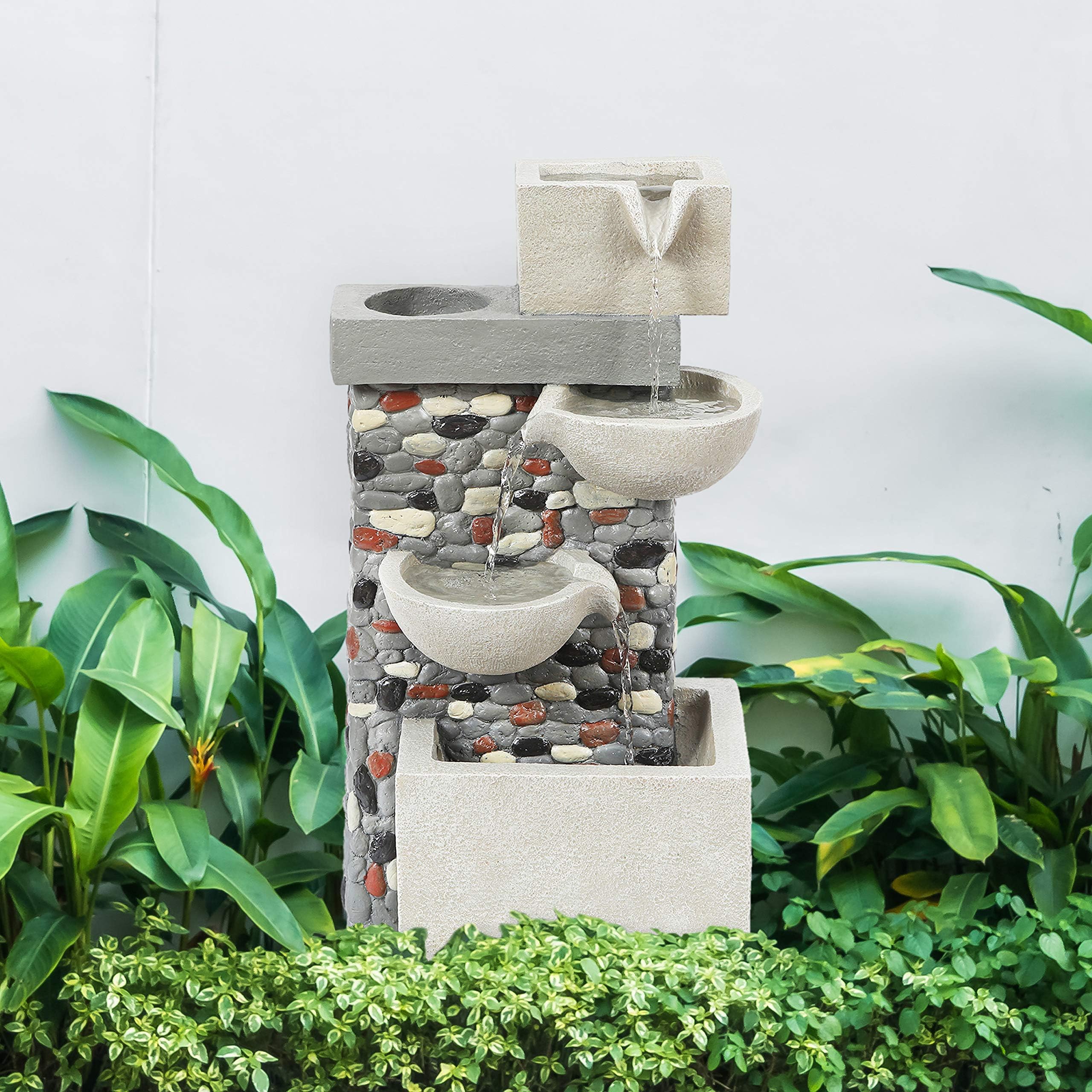 Stone Ball Round Water Fountain With Light Perfect Indoor Water Feature ...