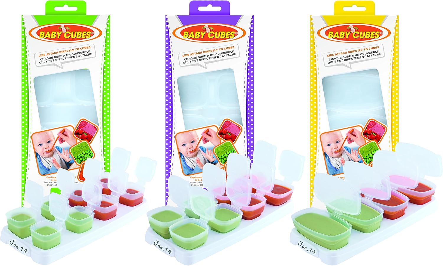 Babycubes 2081 - Set per la pappa, 70 ml, 8 pezzi : Amazon.it: Prima ...