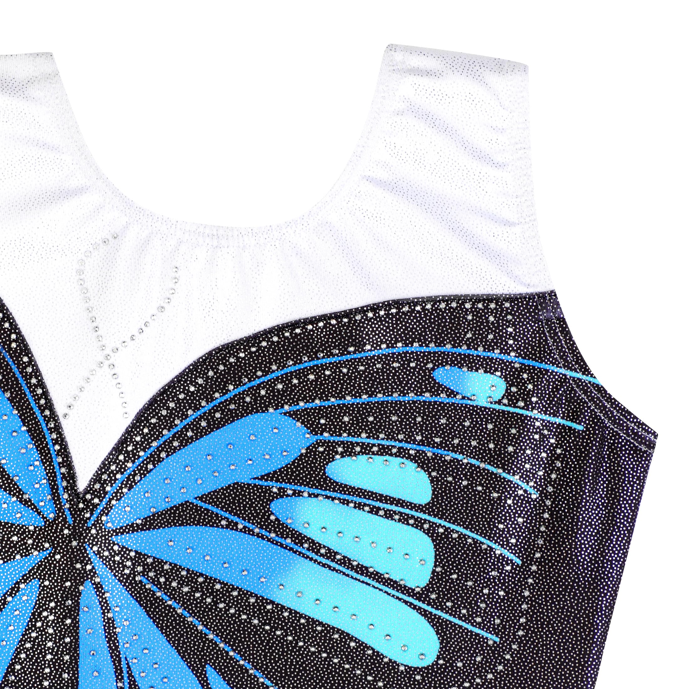 Snapklik.com : Gymnastics Leotards For Girls Butterfly Blue Black White ...