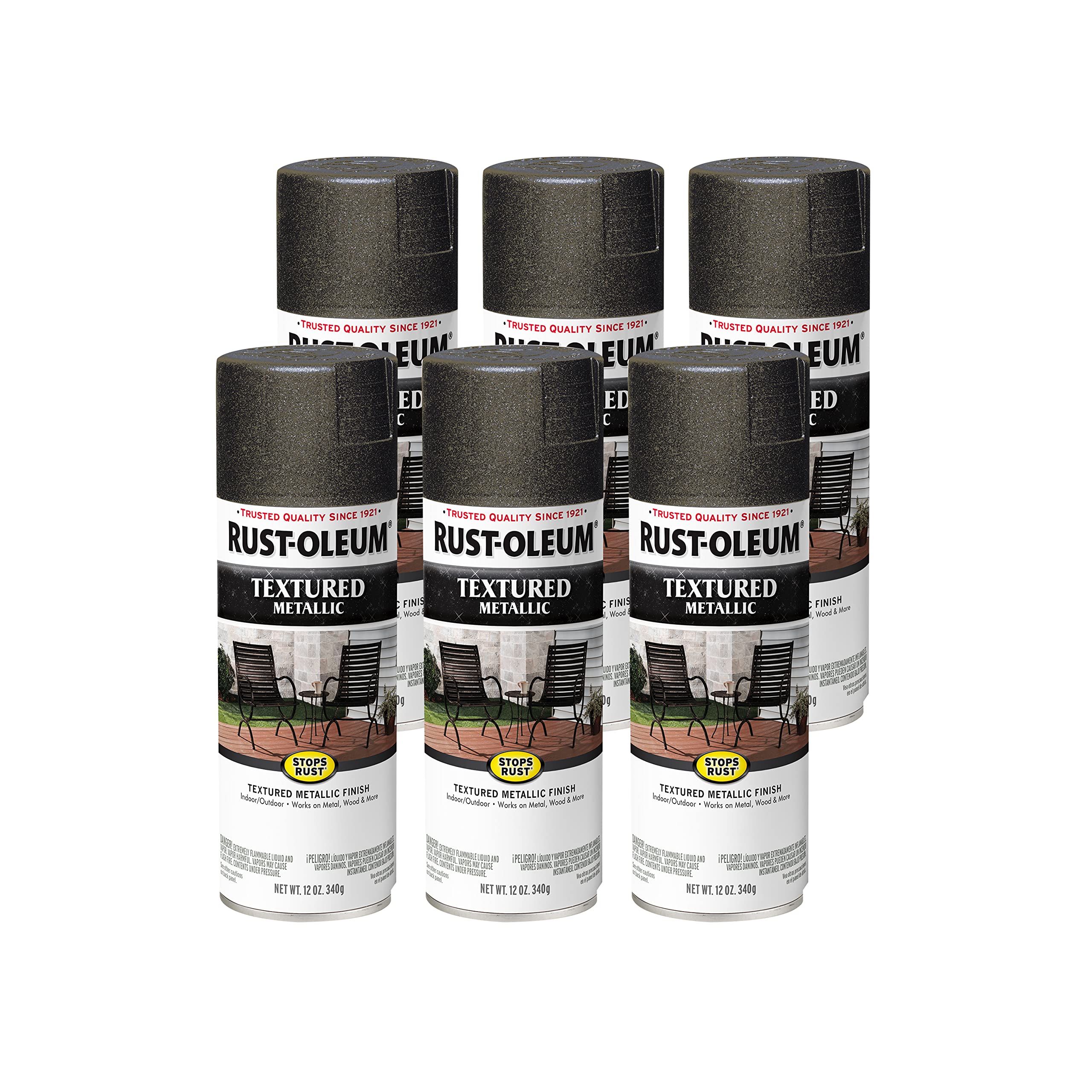 Rust-Oleum 353030 Stops Rust Metallic Textured Spray Paint, 12 Oz ...