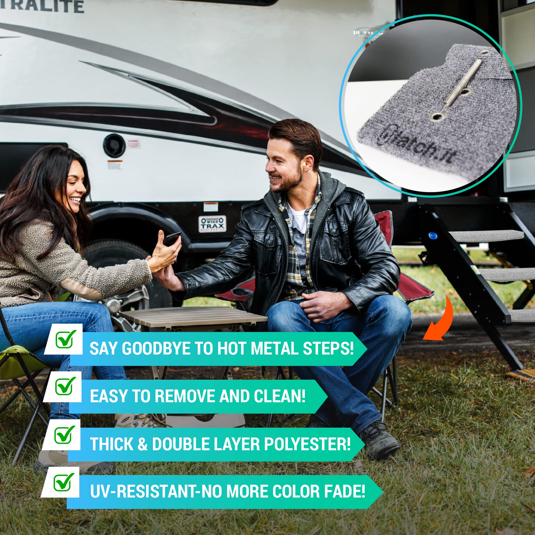 Snapklik.com : LATCHIT RV Step Covers 3 Pack 22 Wide Camper Step Covers ...