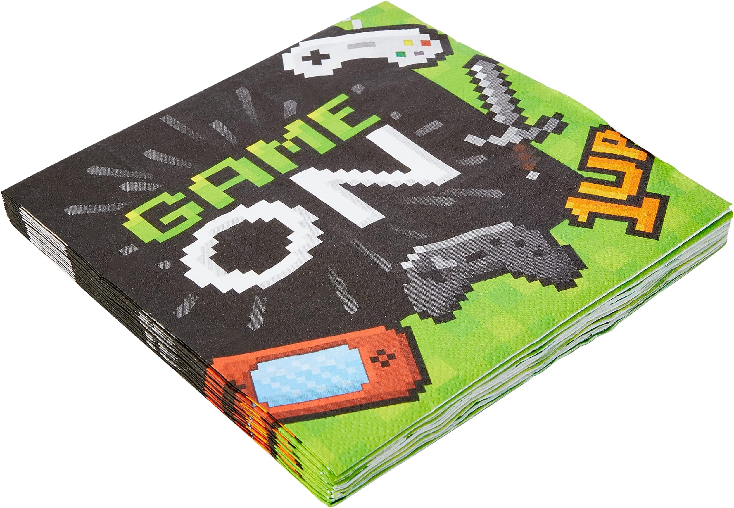Amazon.com: Creative Converting Video Game Party Napkins, 6.5 ...