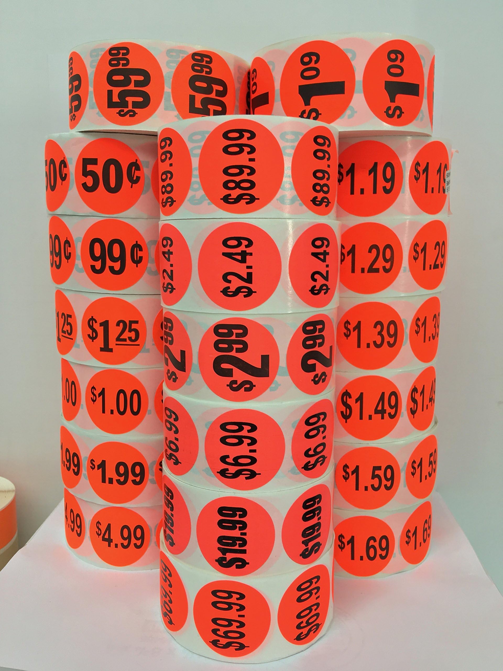 Amazon.com : 1000 Labels 1.5" Round Bright Red $1.99 Pricing Price ...