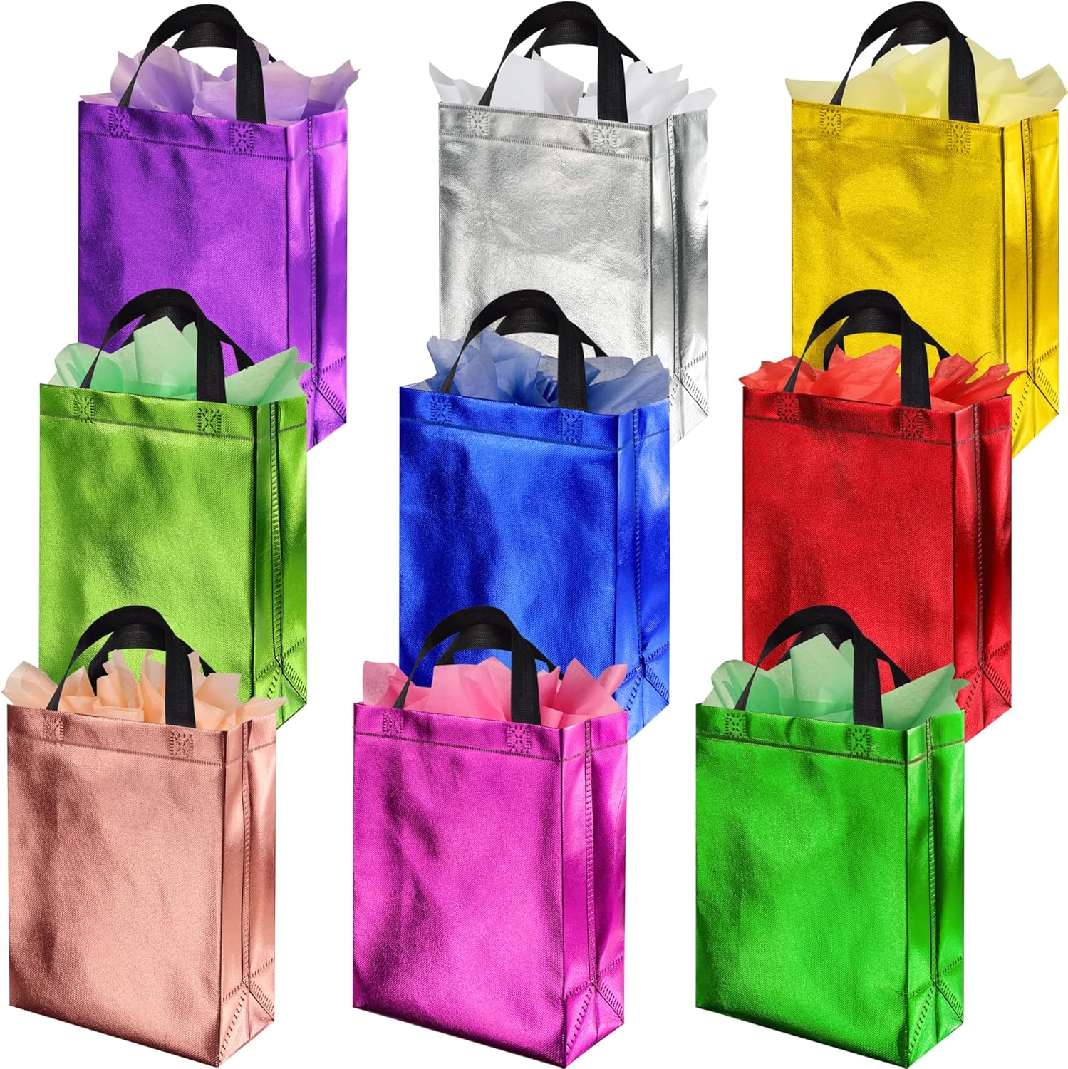 Amazon.com: GITMIWS Sparkle Gift Bags with Tissues – Set of 9 Mix Color ...