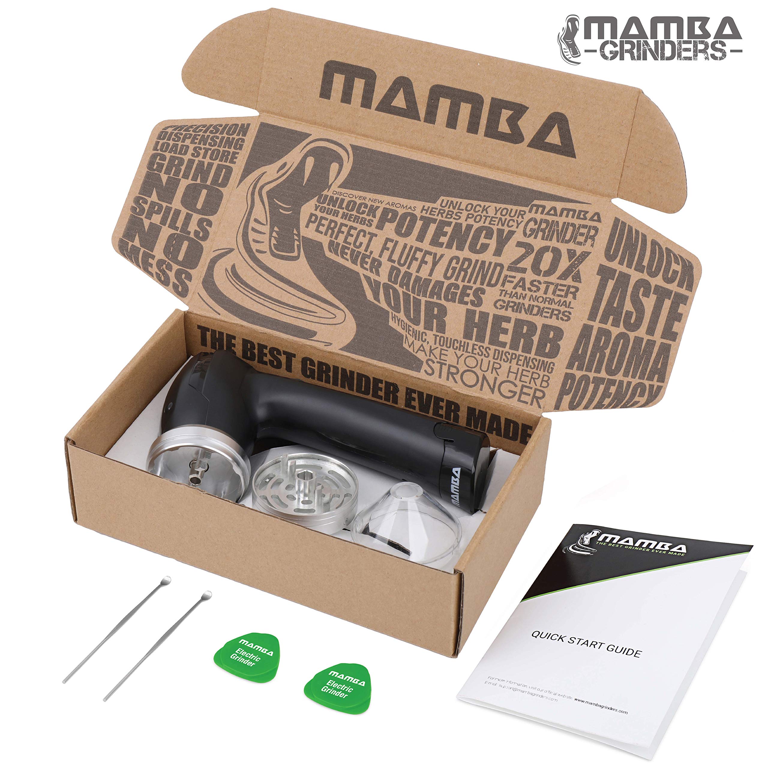 Mamba V1 1g Black 50mm Electric Herb Grinder. 9V Batte...B078X5MG1H ...