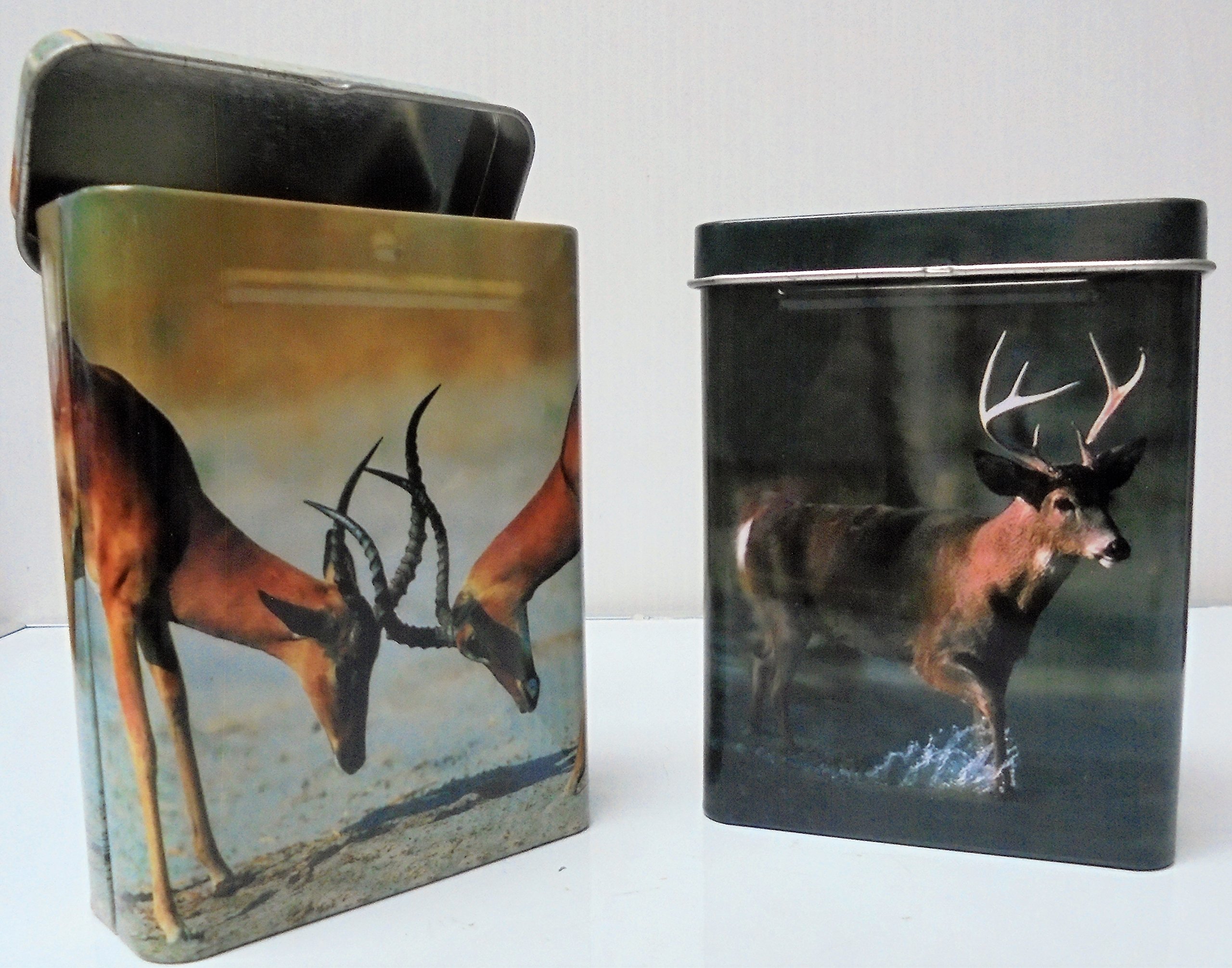 Amazon.com: 2 Eclipse Deer TIN METAL Cigarette Case. Fits King size ...