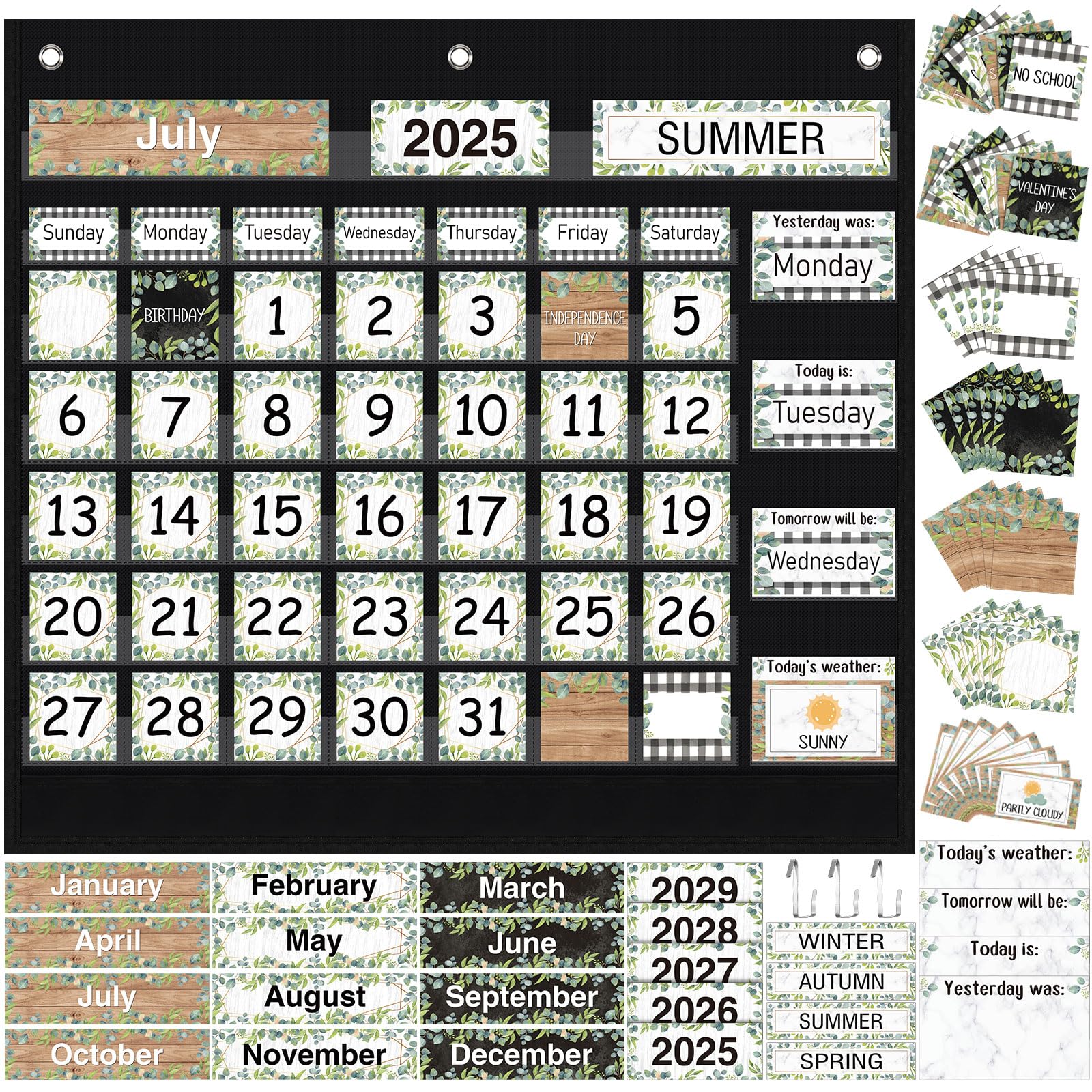 Snapklik.com : Sinload Classroom Calendar Pocket Chart Set Calendar ...