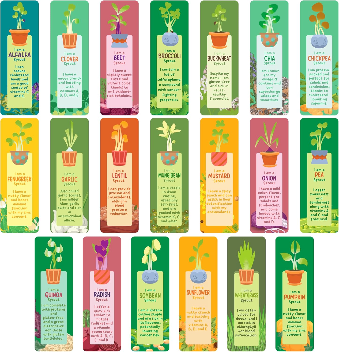 Amazon.com: Only Zest 100 Pack Cute Sprout Bookmarks for Kids | Fun ...