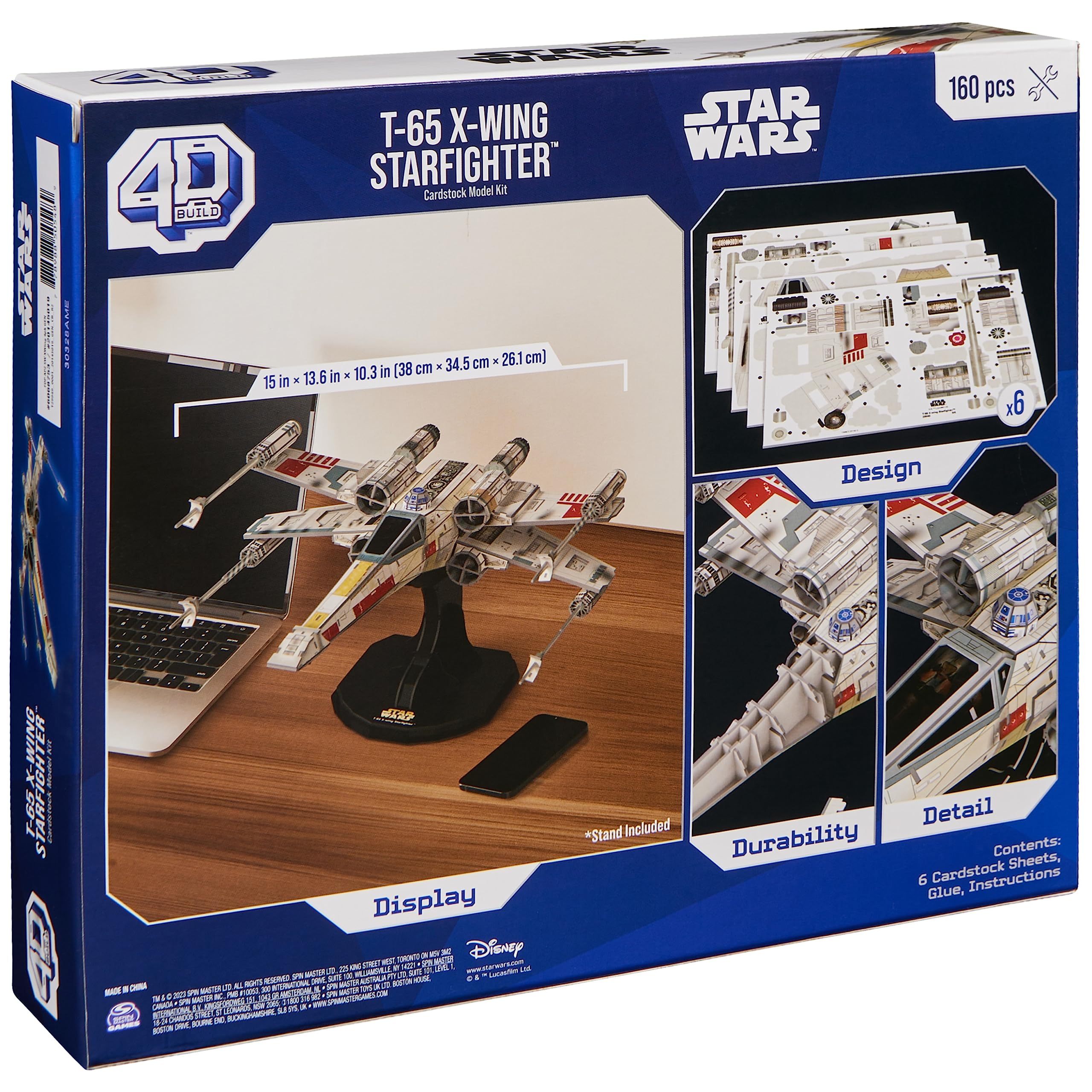 4D Build, Star Wars T-65 X-Wing Starfighter 3D Model Kit 160pc | Star ...