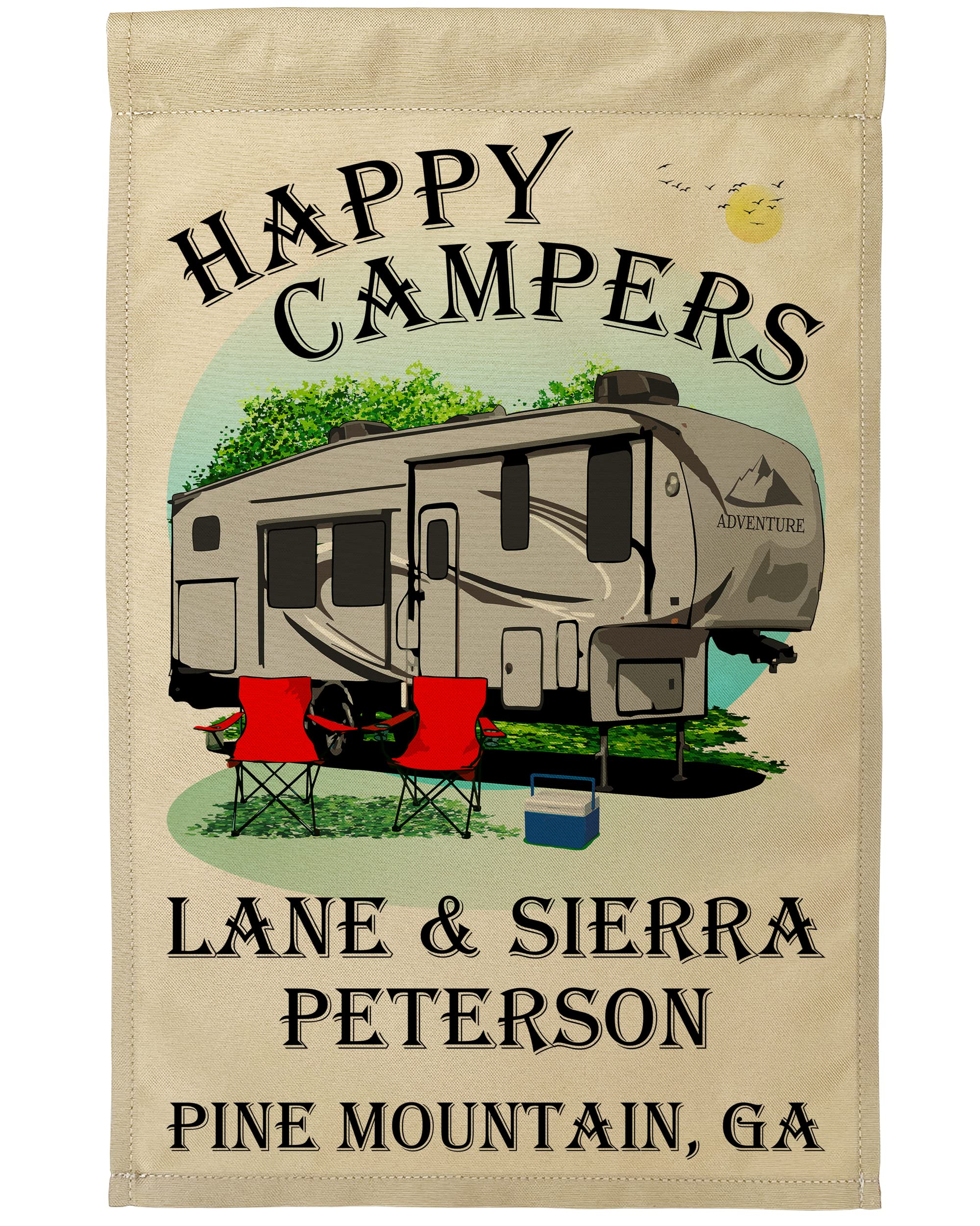 Amazon.com : Personalized Vintage Gray 5th Wheel Trailer Camping Flag ...
