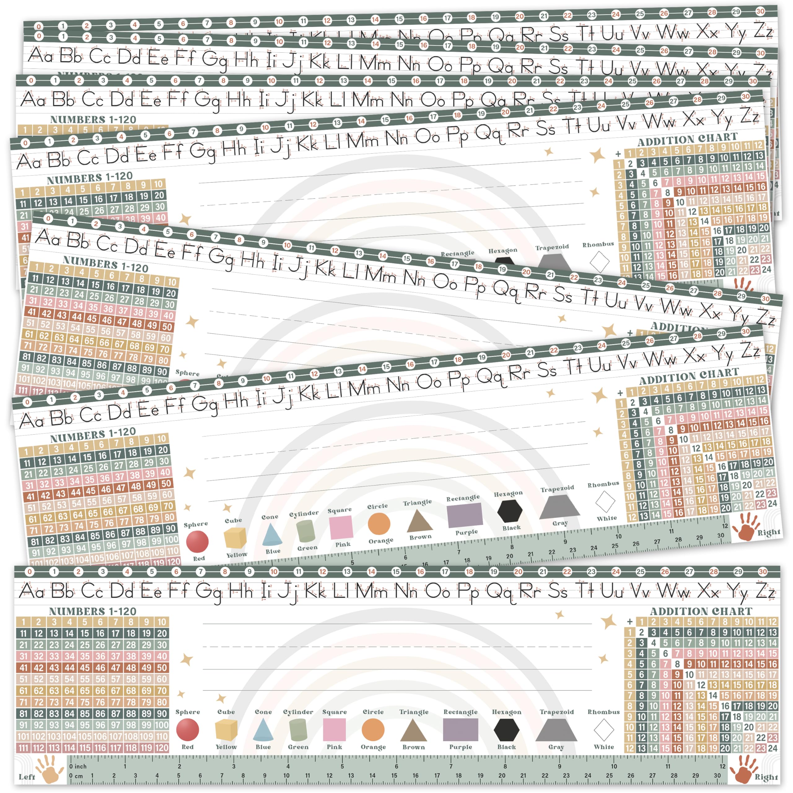 Amazon.com: 30 Retro Boho Desk Name Tags for Classroom (17x4 ...