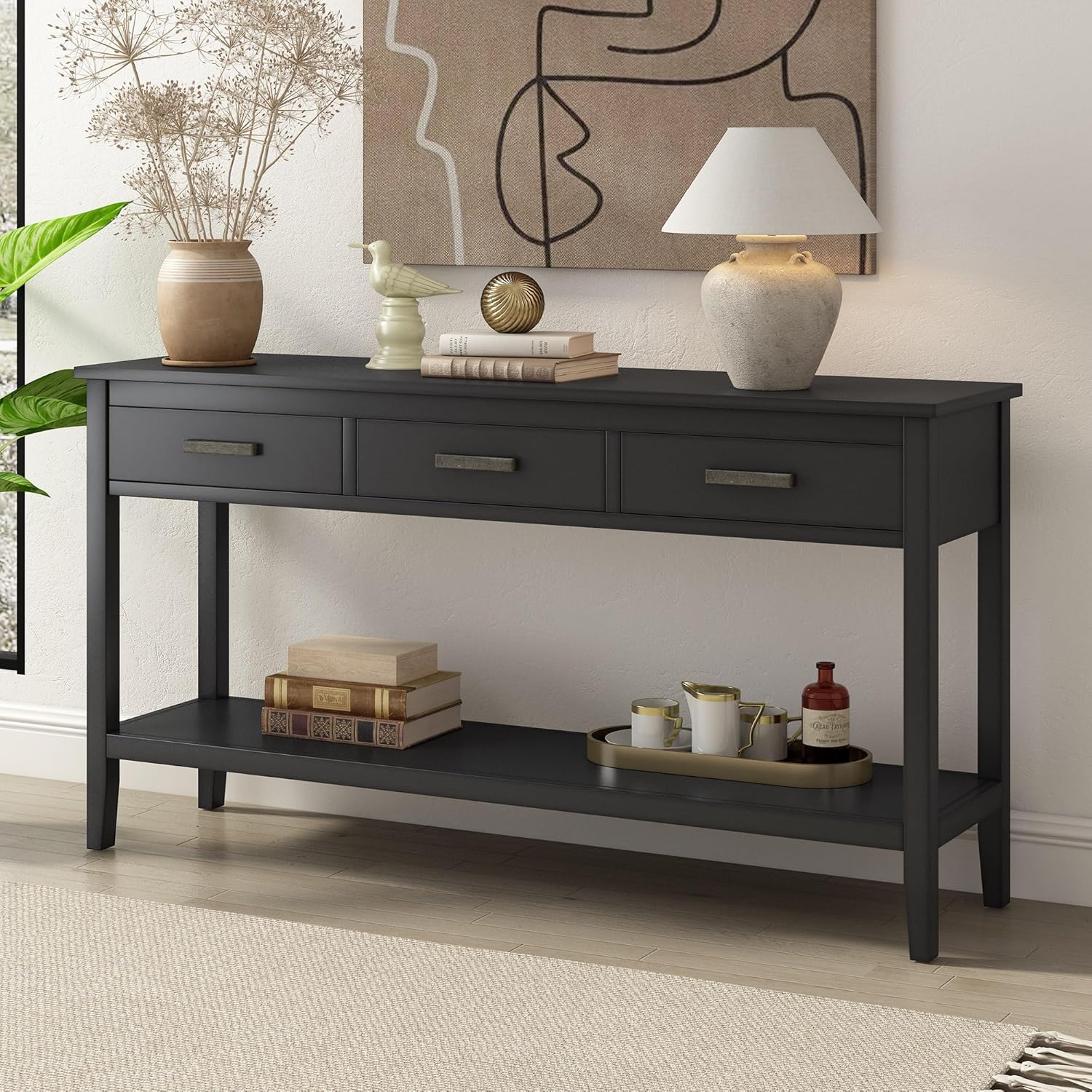 Amazon.com: Merax Entryway Console Table with Storage, 3 Drawers Design ...