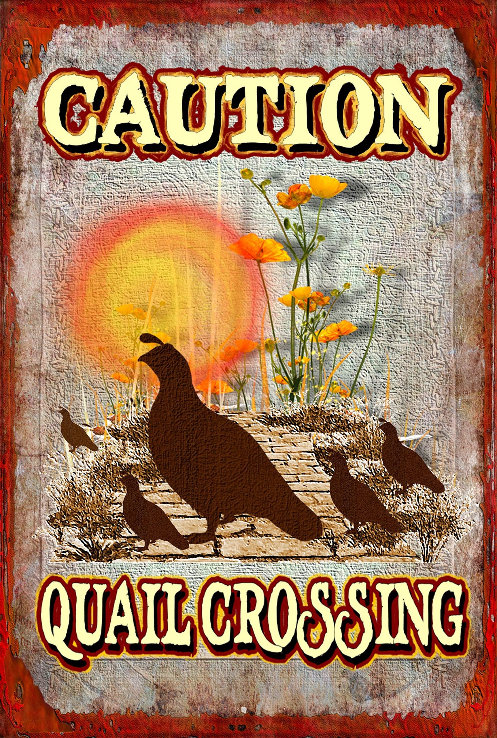 Amazon.com : Graman Quail & Flying Birds Metal Tin Retro Sign Country ...