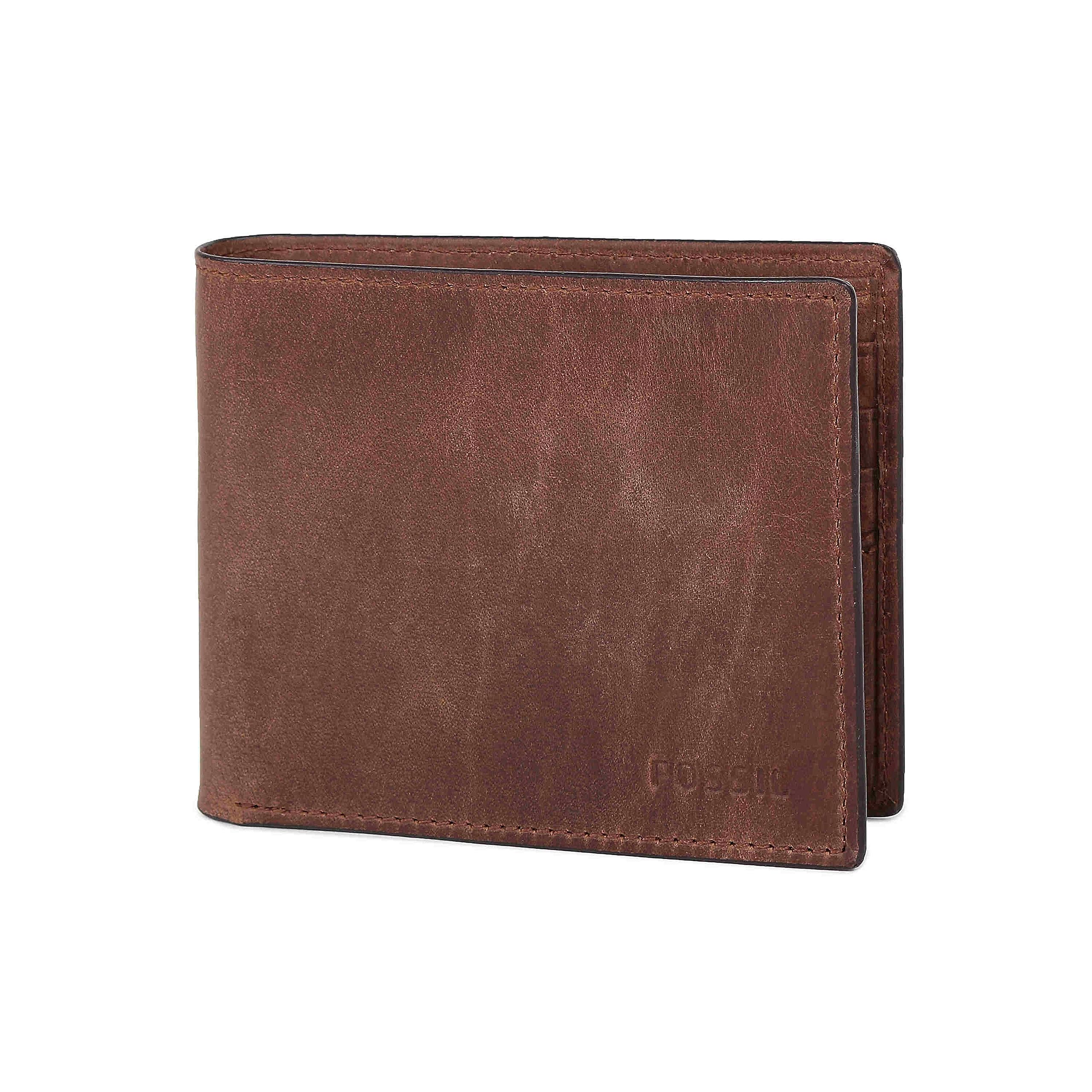 Snapklik.com : Fossil Mens Derrick Leather RFID-Blocking Bifold Passcase