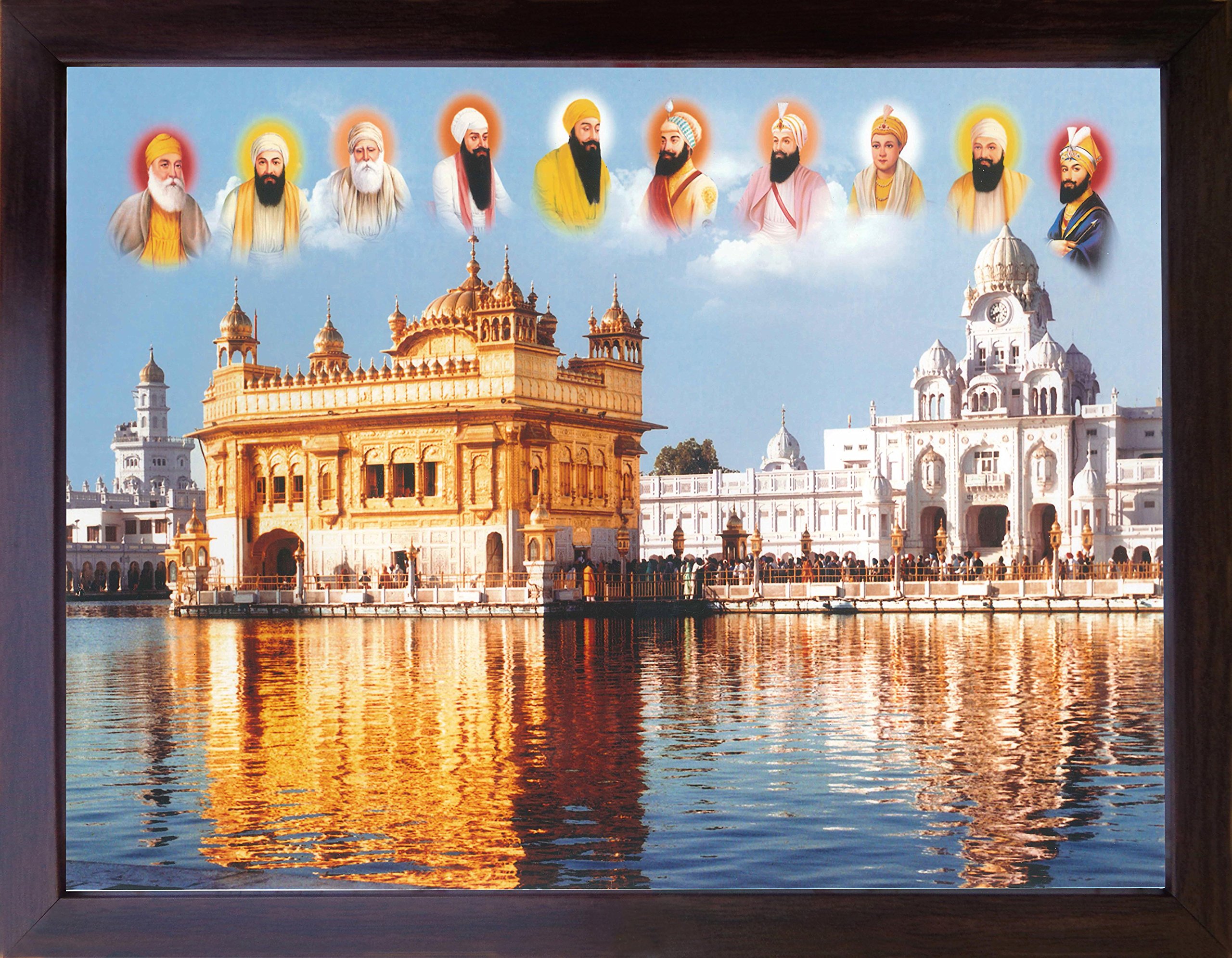 Buy All ten Sikh guru giving blessing from sky to Holy Golden Temple in ...