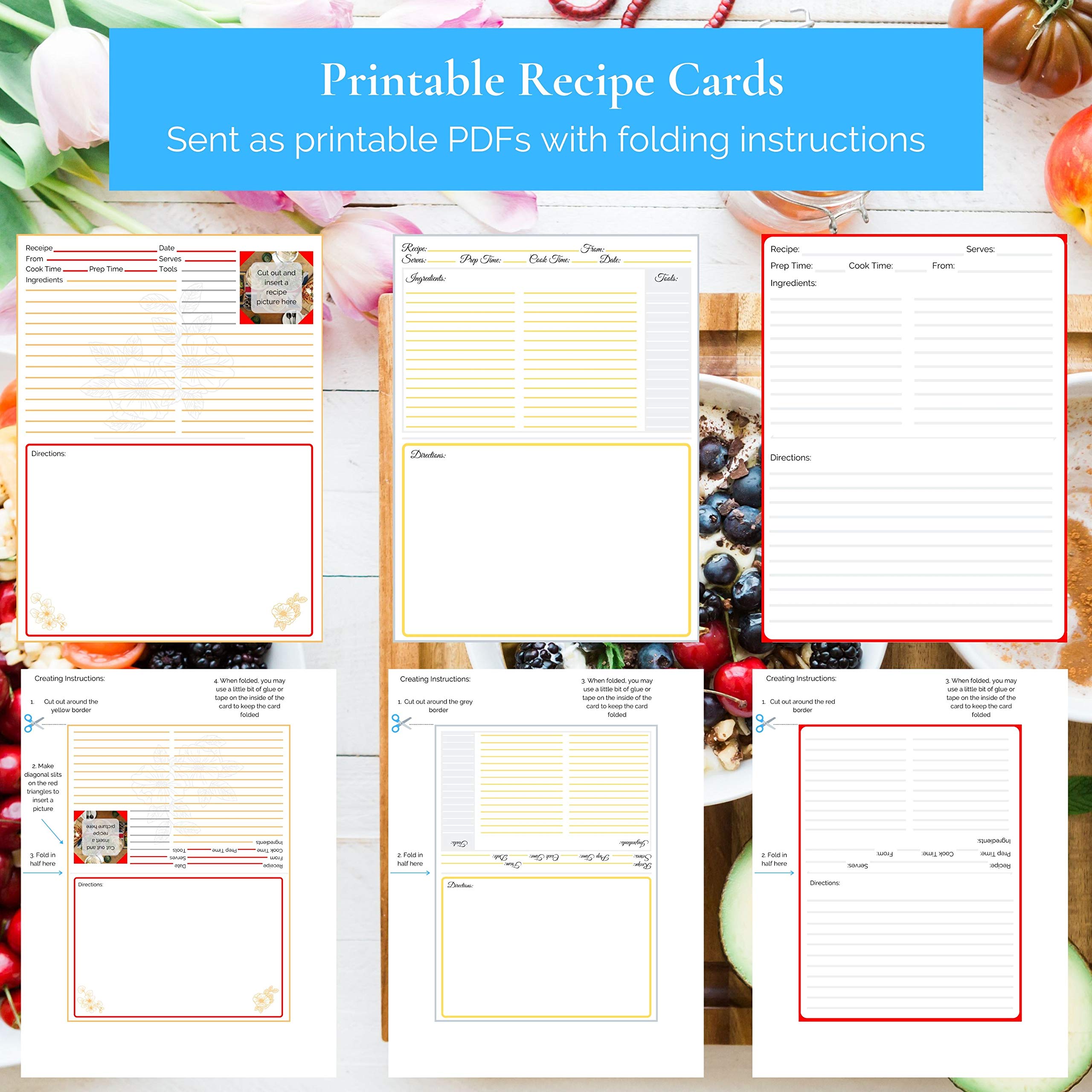 Buy Recipe Box with 100, 4x6 Cards + 9 Dividers + 1 Measuring ...