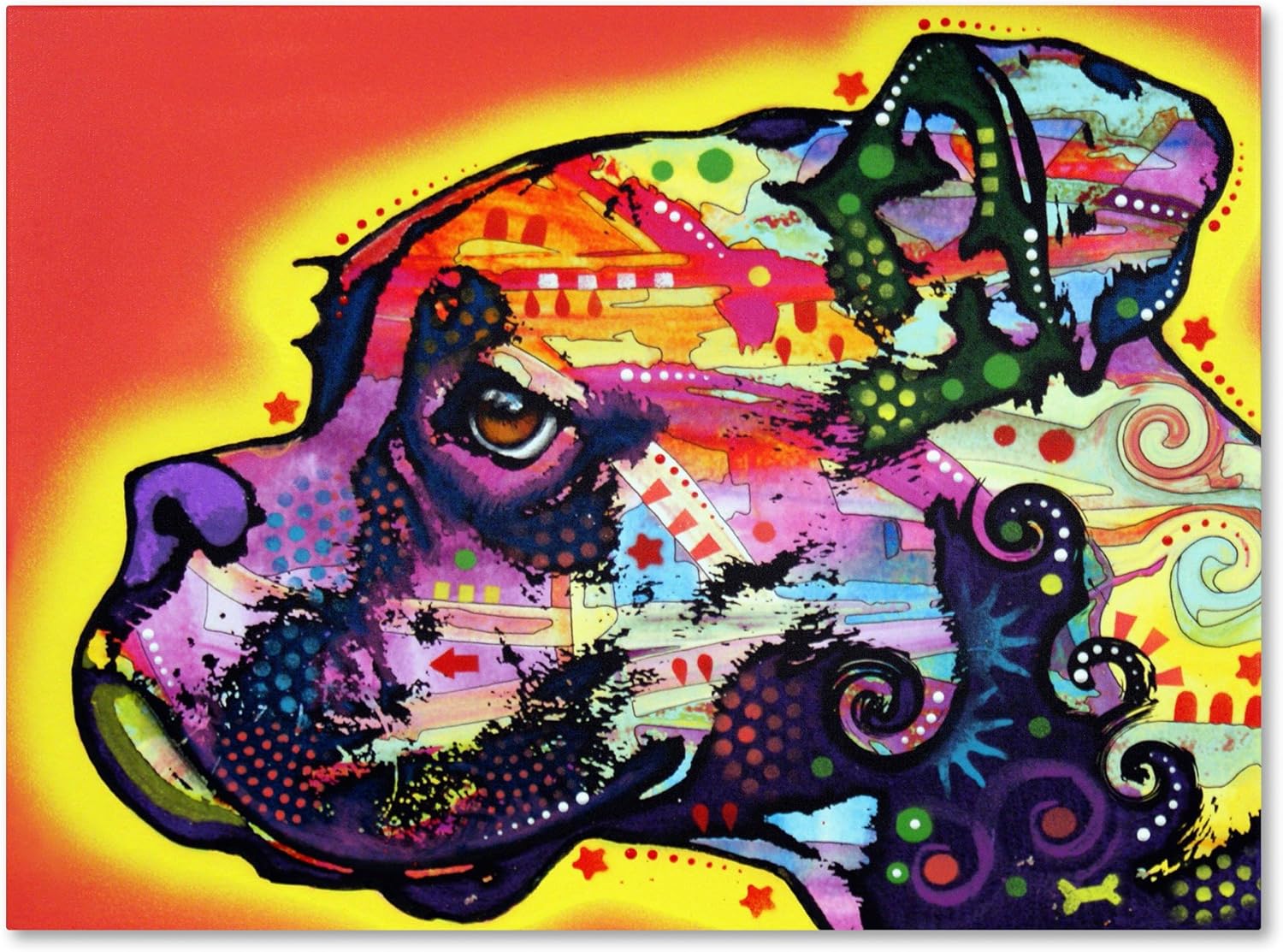 Amazon.com: Trademark Fine Art Profile Boxer Artwork by Dean Russo, 18 ...