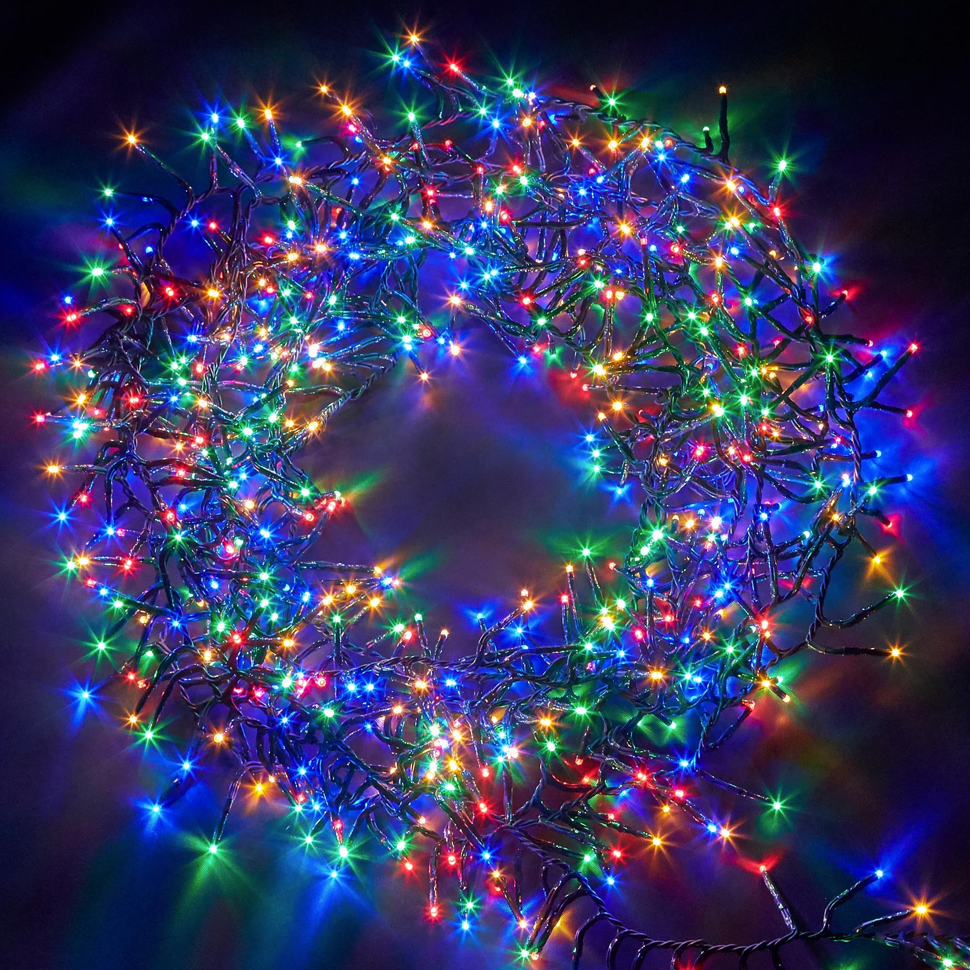 Christmas Tree Lights Cluster Lights 1000 LED - 8 Hours On Timer, 8 ...