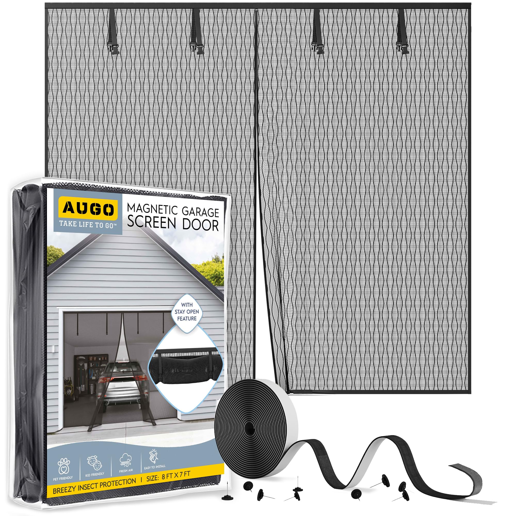 Snapklik.com : Garage Door Screen Magnetic Closure - Garage Screen ...