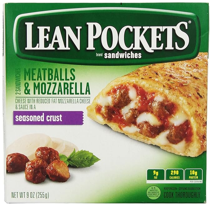Amazon.com: Lean Pockets, Meatballs & Mozzarella, 2 sandwiches, 9 oz ...