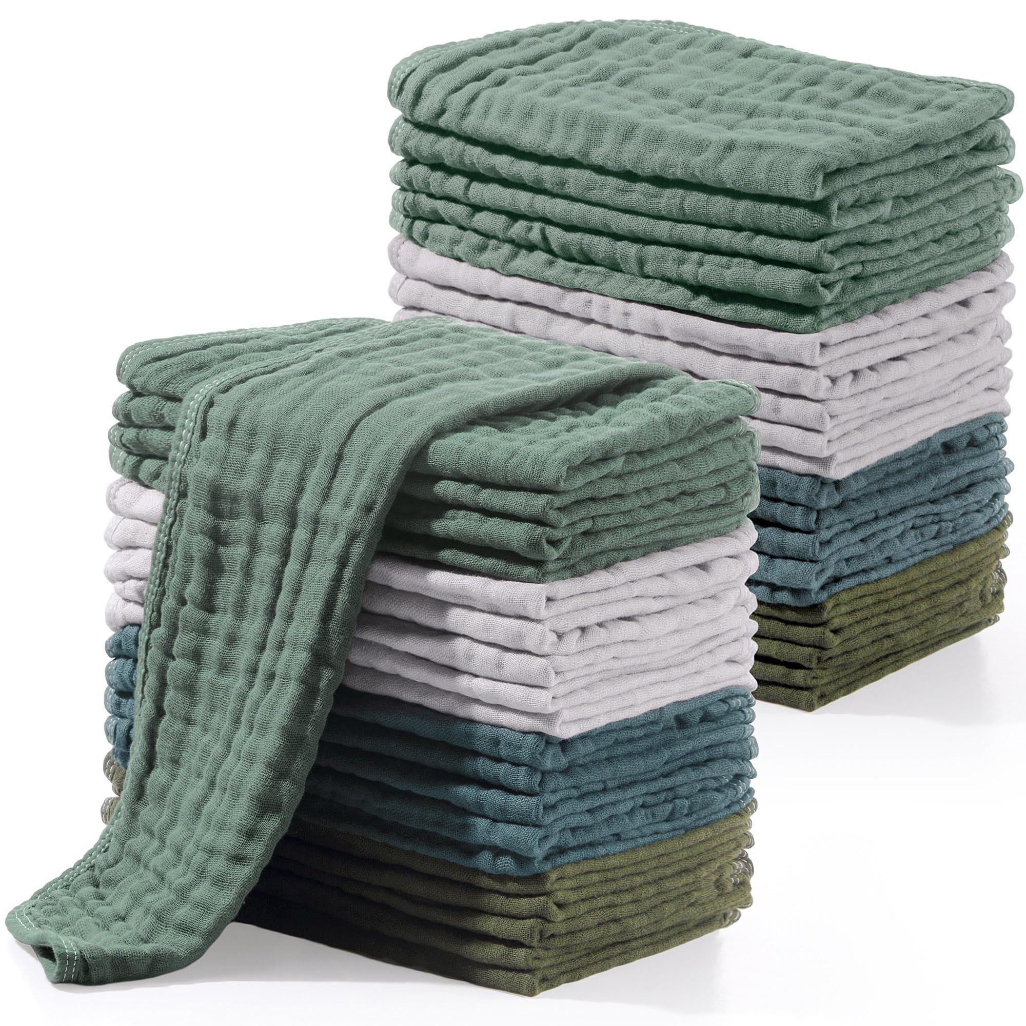 Amazon.com: Buryeah 20 Pcs Large 20 x 10 Inch Burp Cloths Multi Colors ...