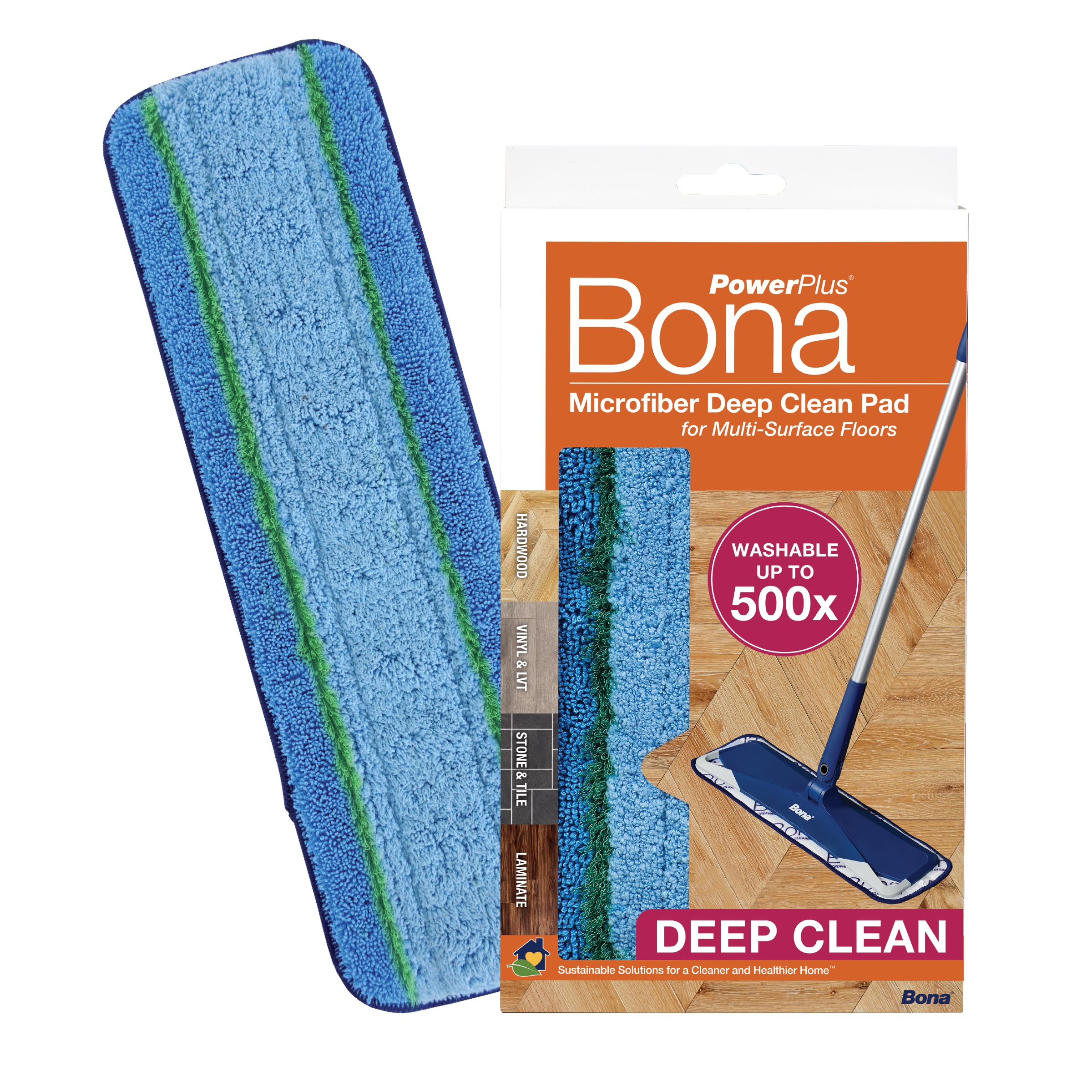 Bona Oxypowered Microfiber Deep Clean Pad | Wood, Stone, Tile, Marble ...