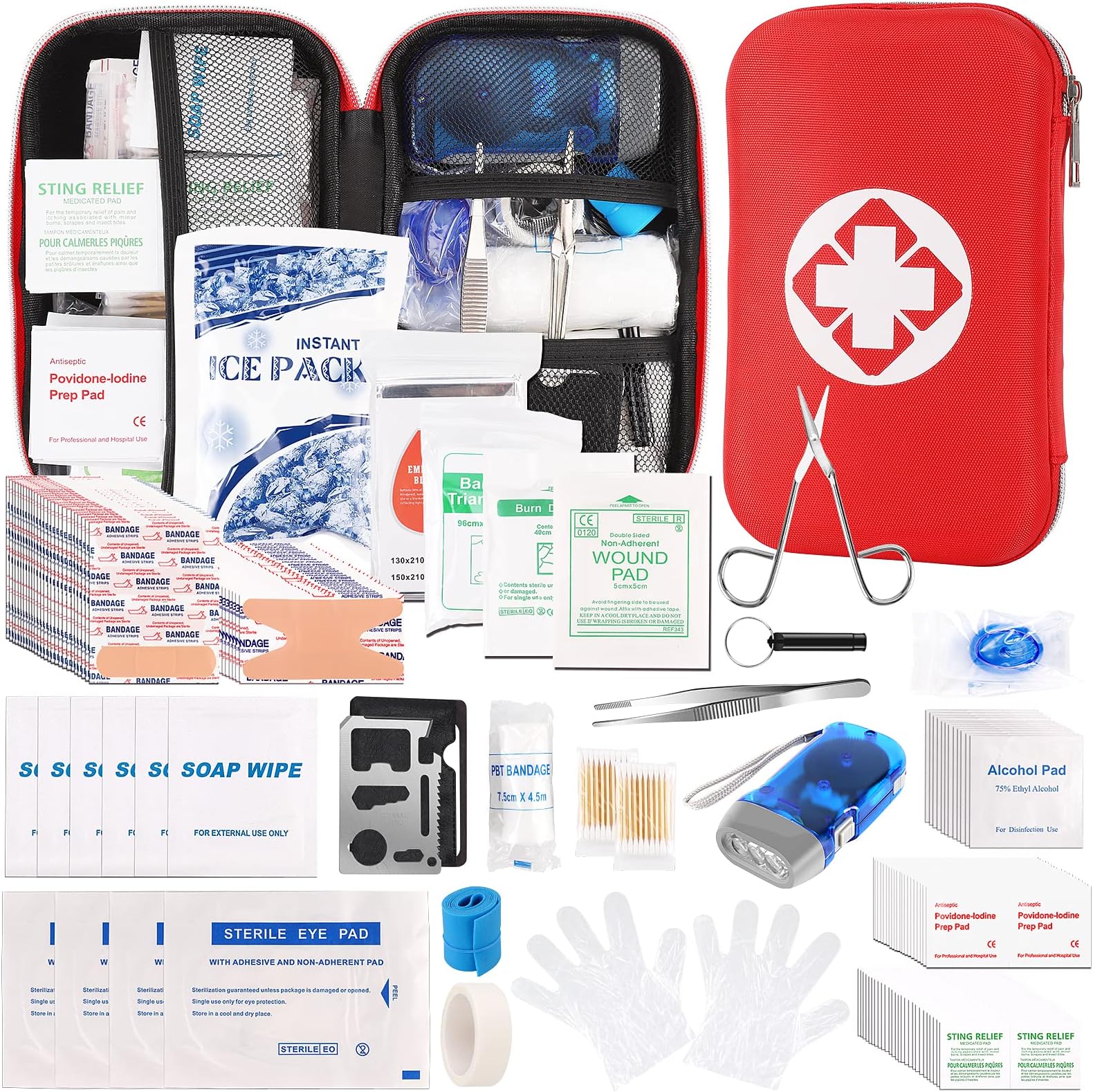 Amazon.com: 200 Pieces First Aid Kit with Hospital Grade Medical ...