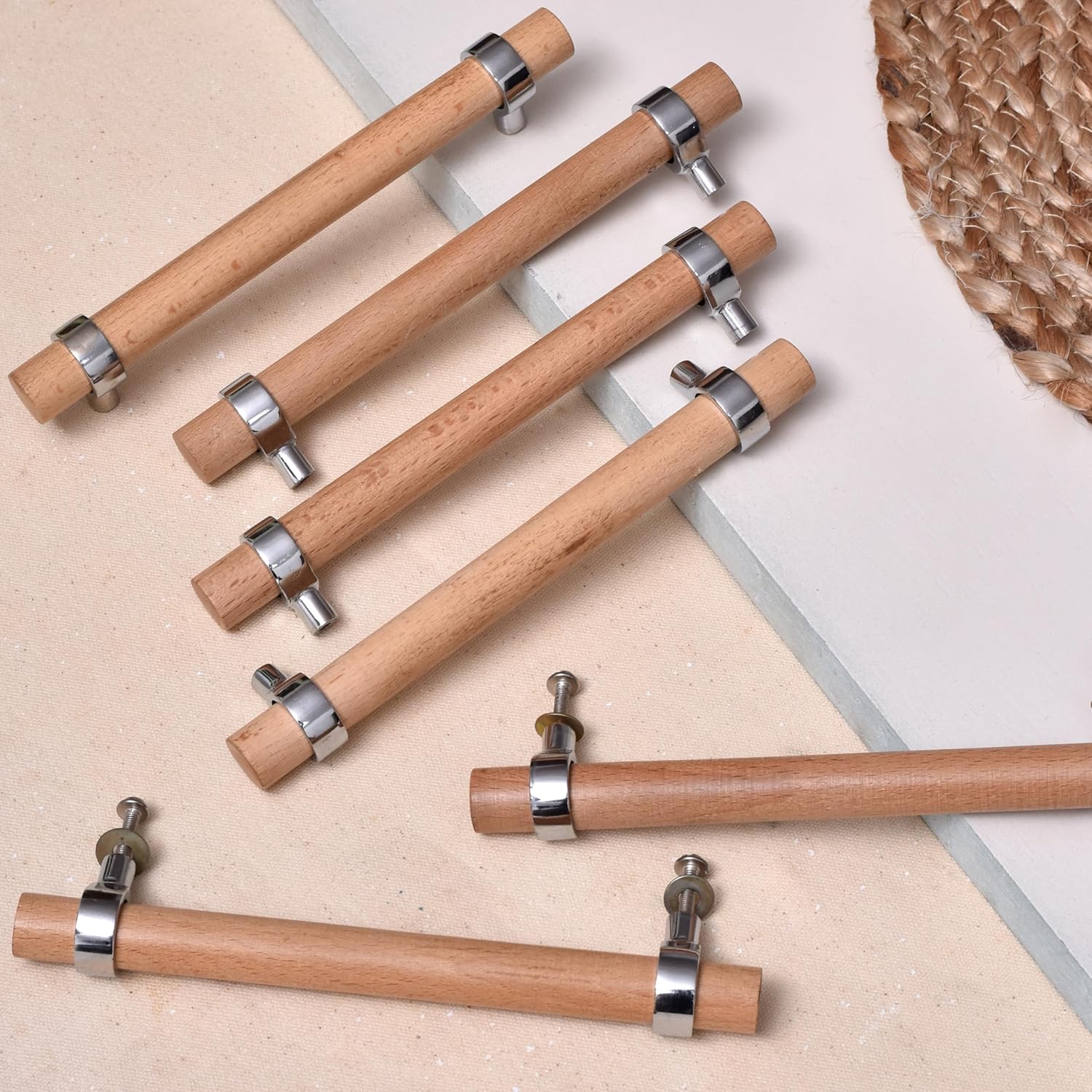 Indian Shelf 6 Pieces Adjustable Wooden Drawer Pulls- Unique Cabinet ...