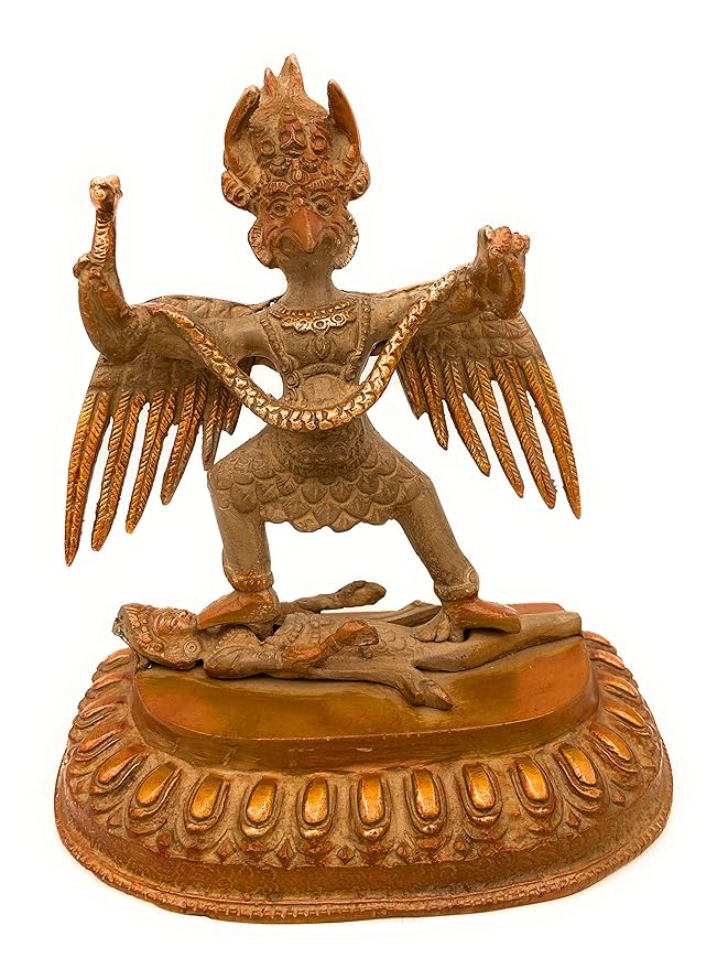 Buy South Indian Arts Brass Lord Garud Dev Idols | Garuddev Statues ...
