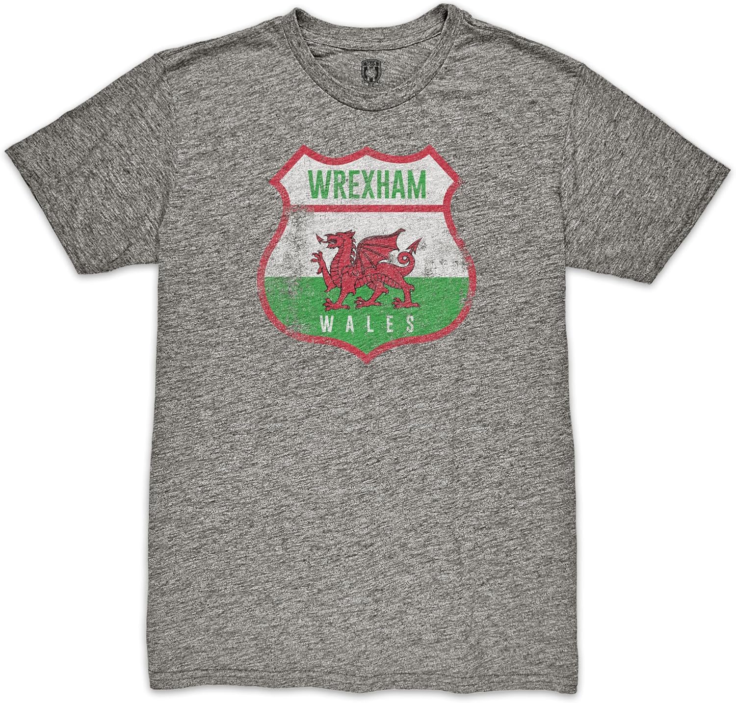 Wrexham Shield Premium Vintage Tri Blend T-Shirt - Grey | Amazon.com