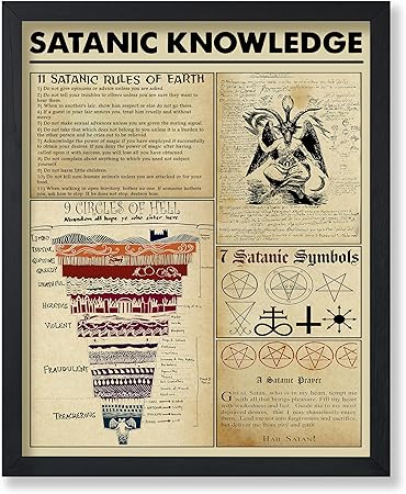 Amazon.com: Poster Master Satanic Knowledge Poster - Word Art - Satanic ...