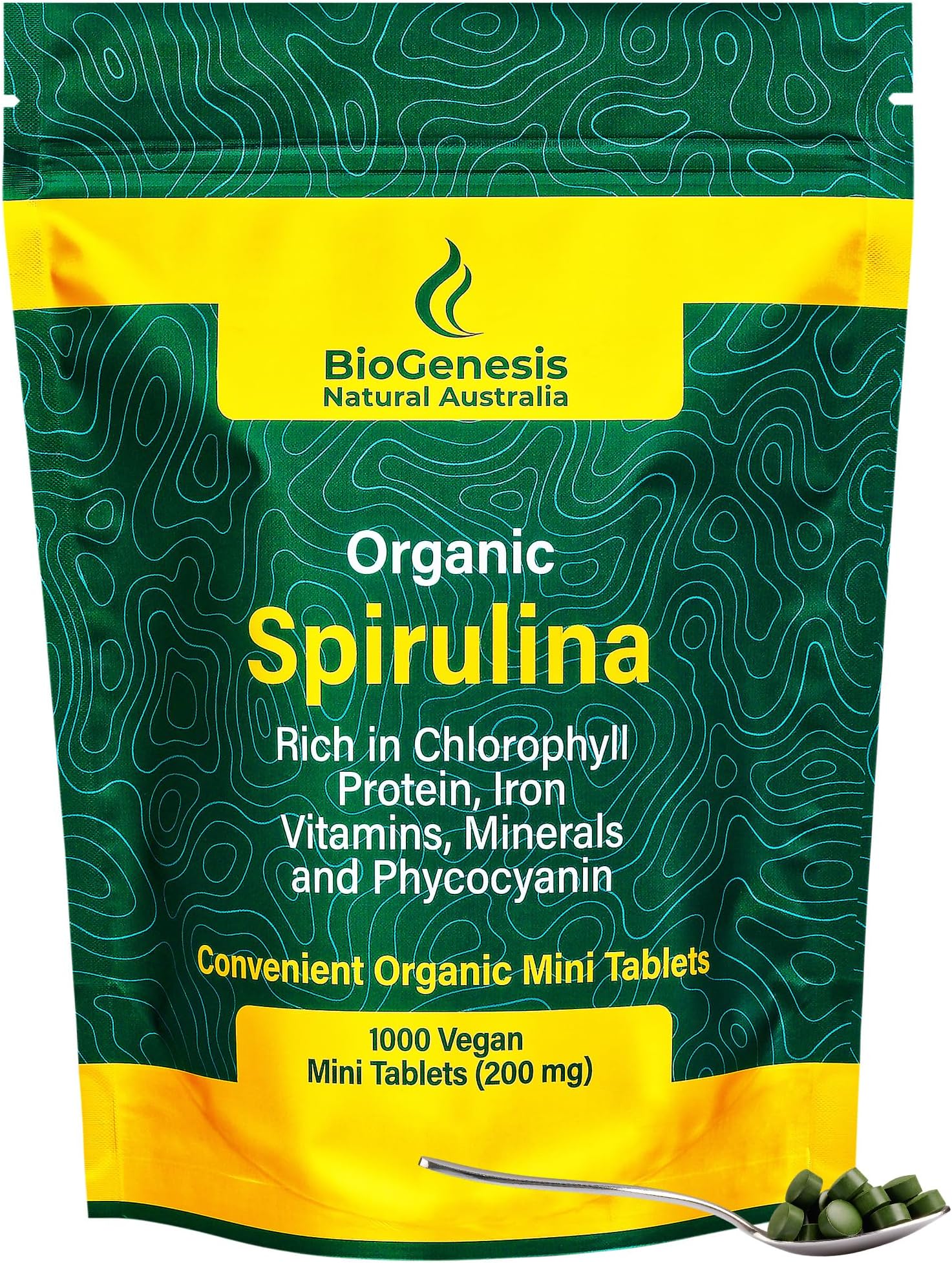 Amazon.com: Biogenesis Organic Spirulina, Australia, Chlorophyll-Rich ...