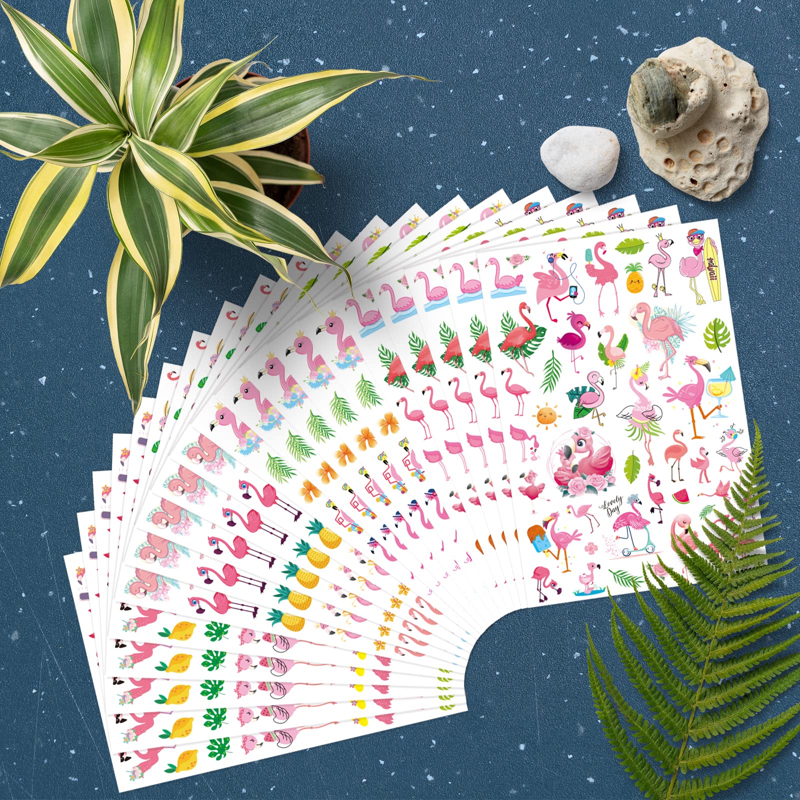 Snapklik.com : Flamingo Tropical Bird Stickers 840 Count Tropical Pink ...