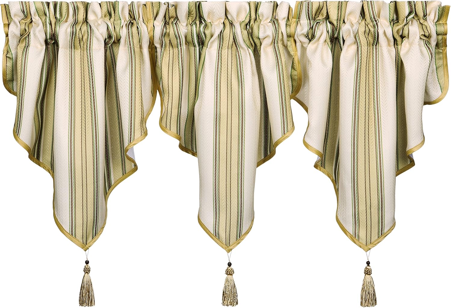 Amazon.com: Five Queens Court Jackson Stripe Ascot Window Valance ...
