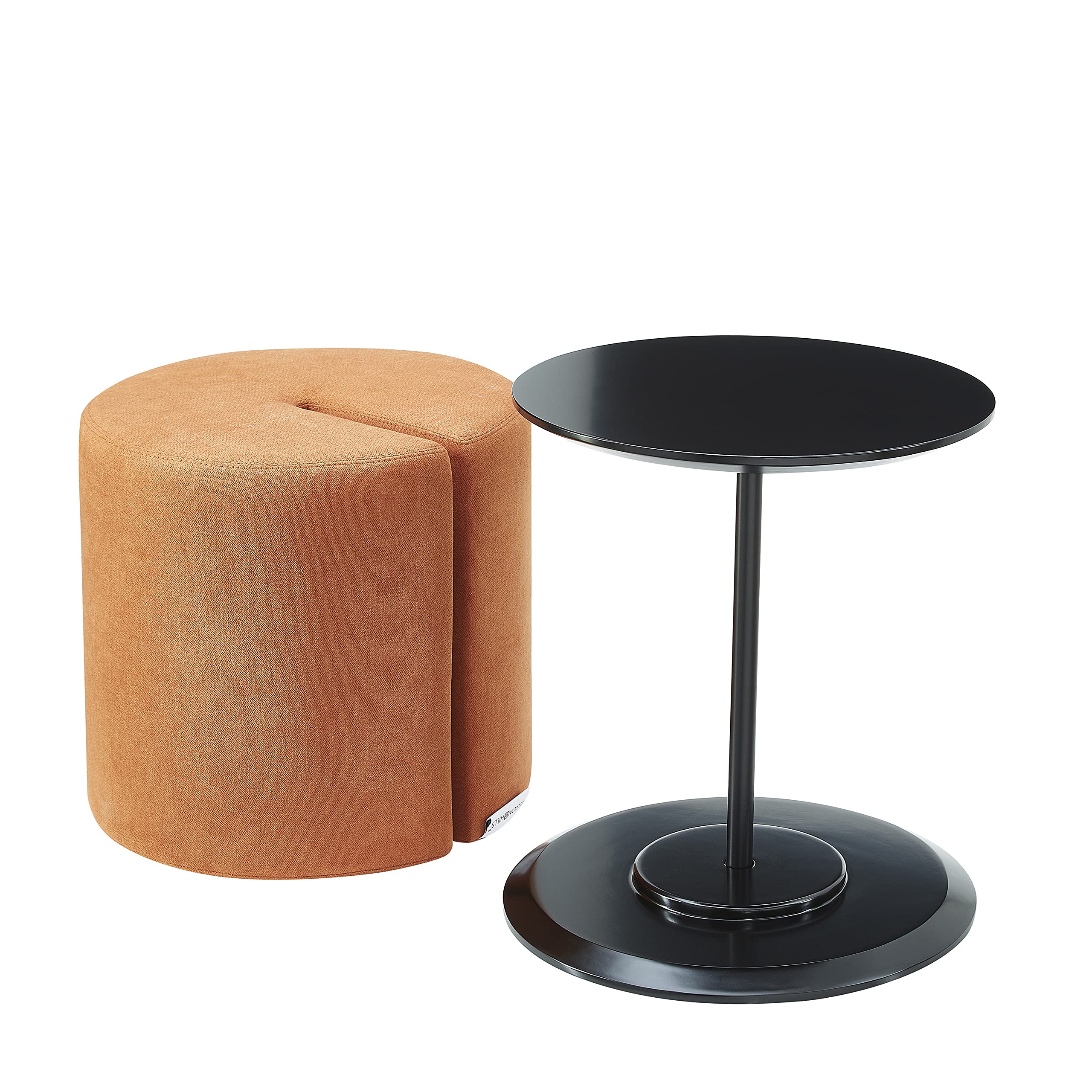 Mission Hills Accent 18 in Round Nesting Ottoman Table, Dark Orange for ...