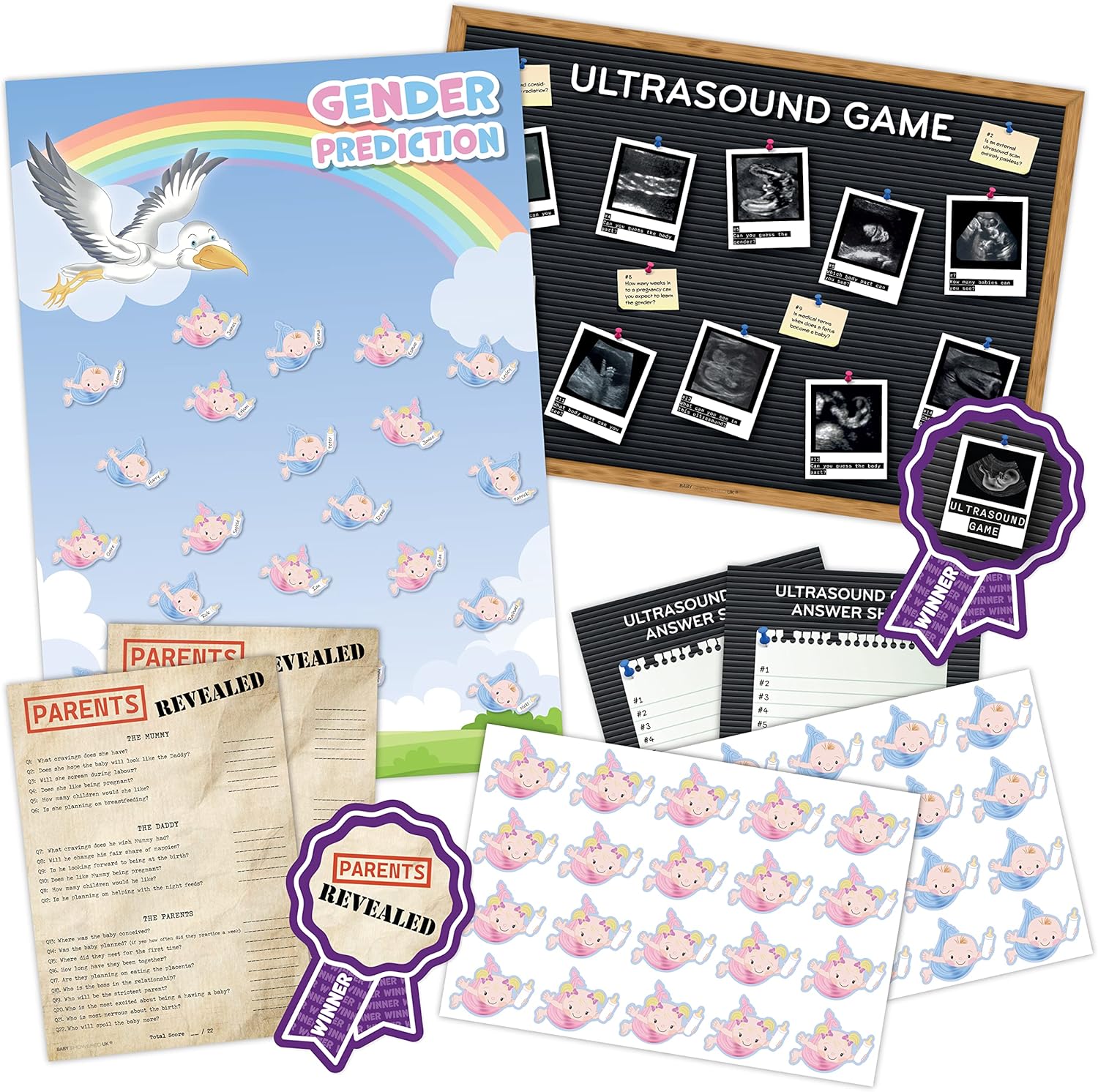 Gender Reveal Party Game Pack – GENDER PREDICTION | PARENTS REVEALED ...