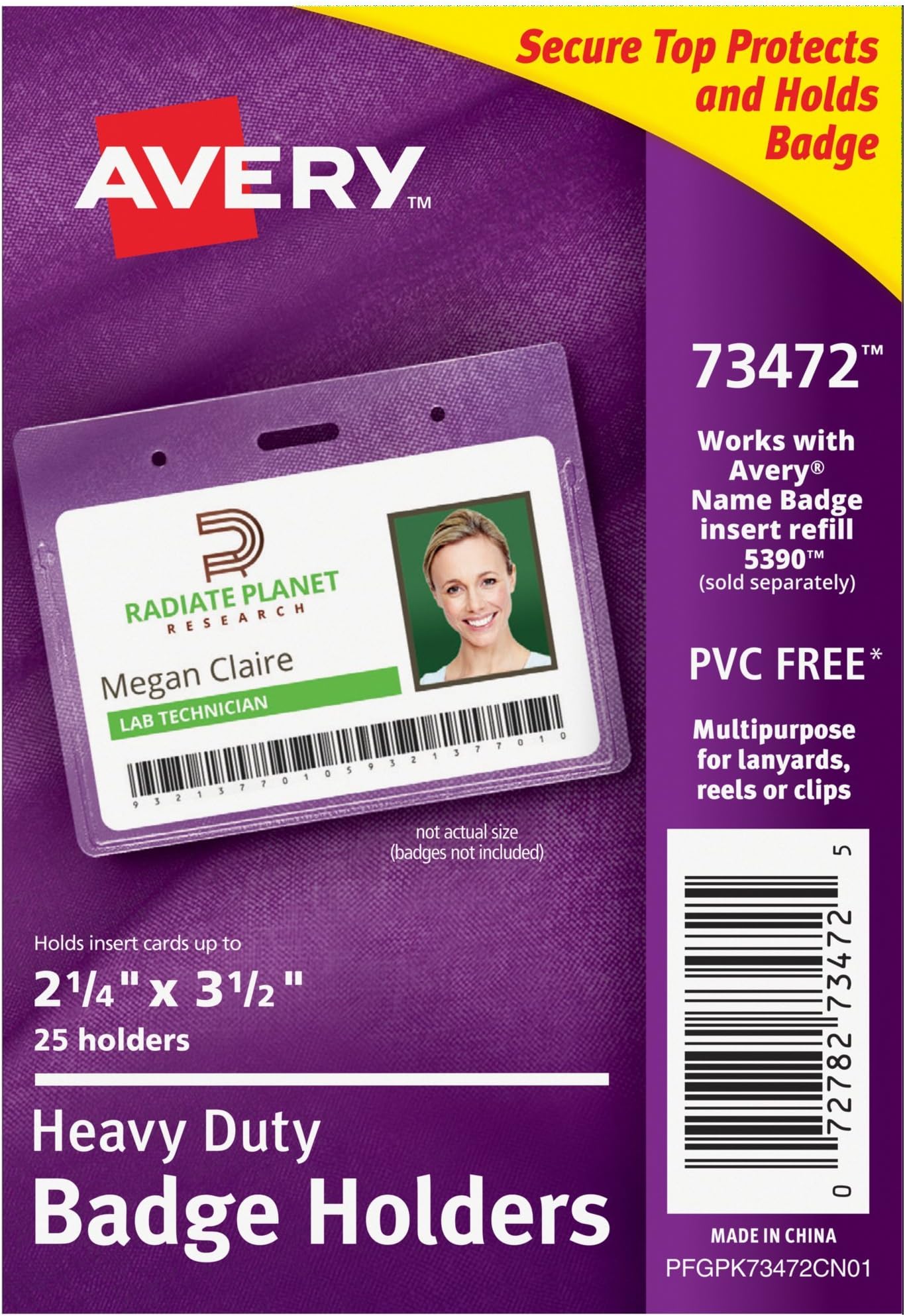 Amazon.com : Staples Heavy-Duty ID Badge Holders, 3-3/8-inch x 3-7/8 ...